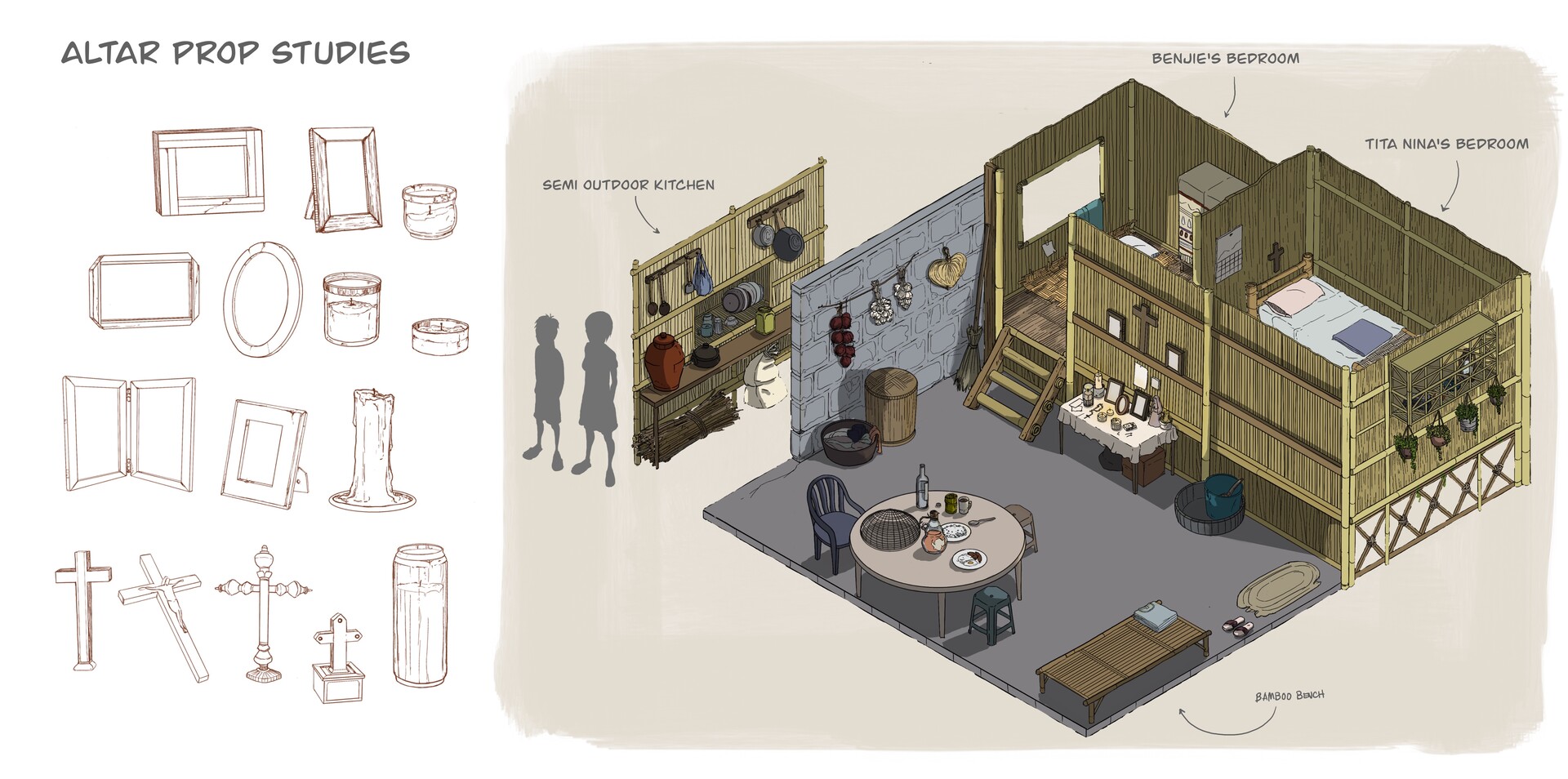 ArtStation - Altar props and Isometric house
