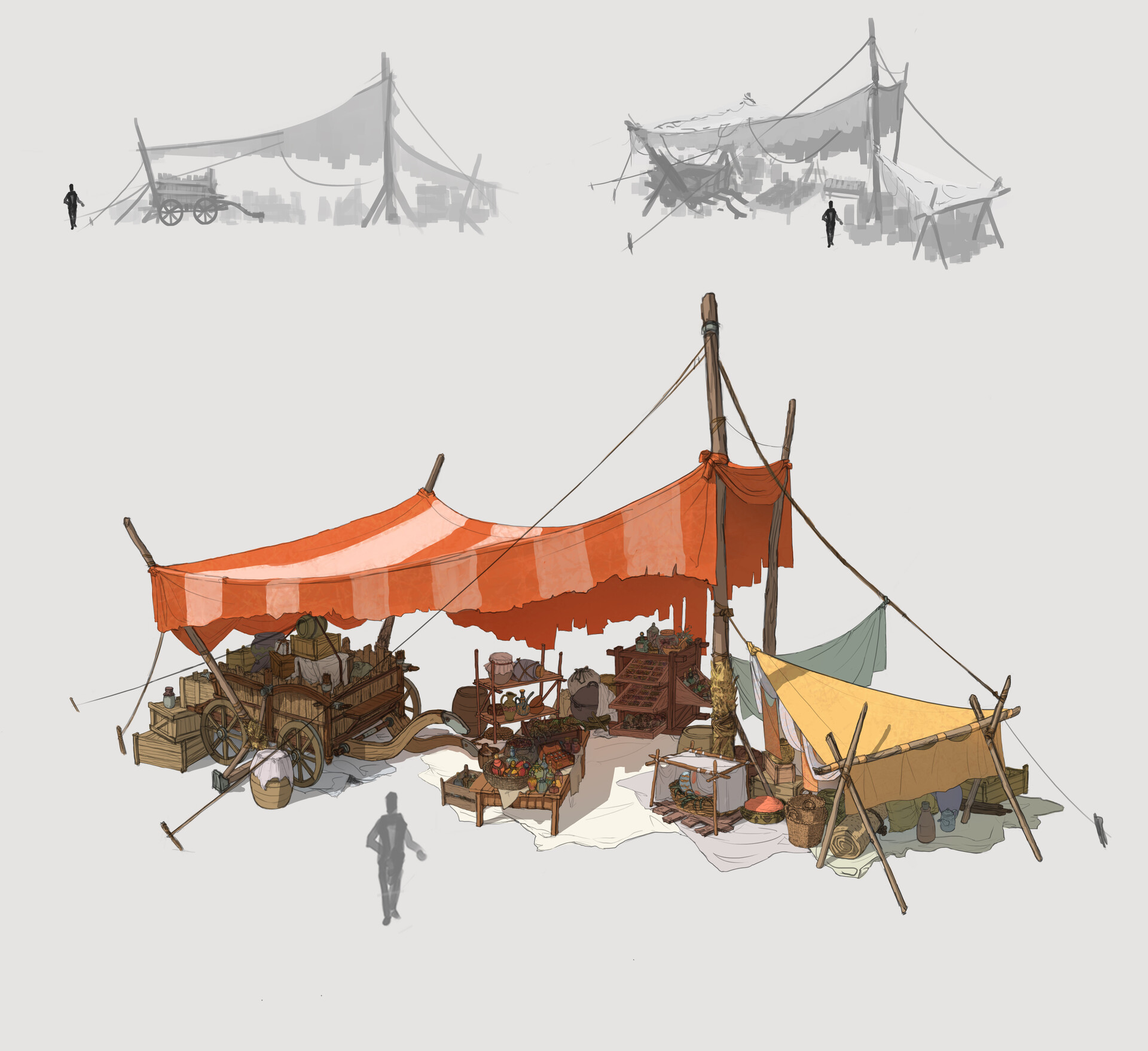 ArtStation - market stalls