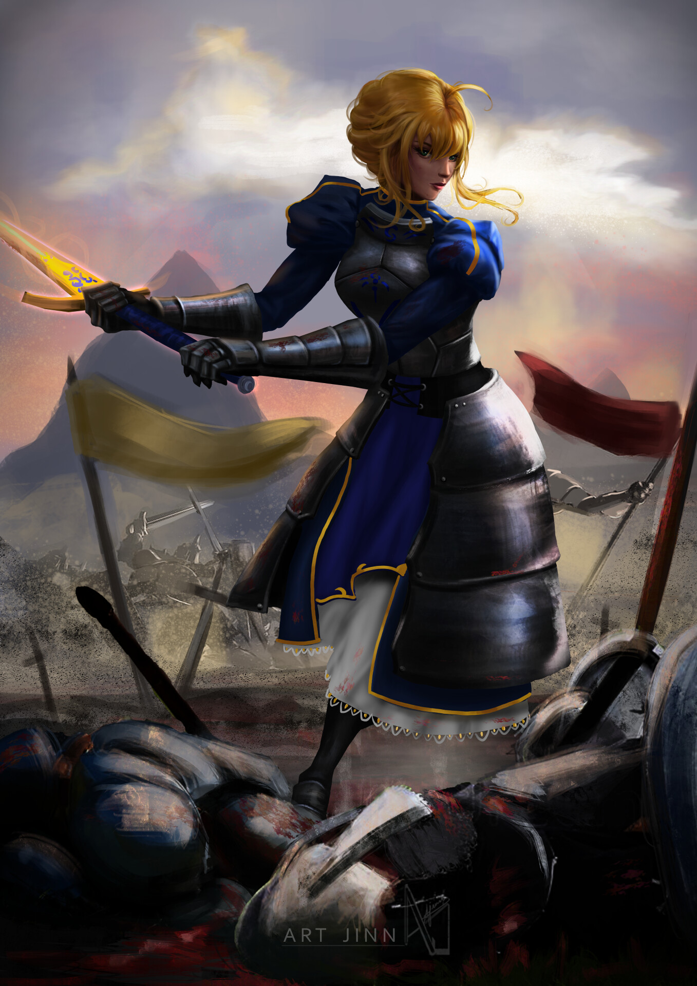 ArtStation - Artoria Pendragon - Fate zero 2023's first artwork