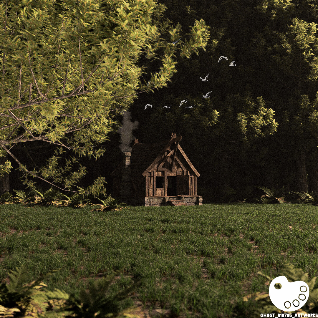 ArtStation - Hut in Forest