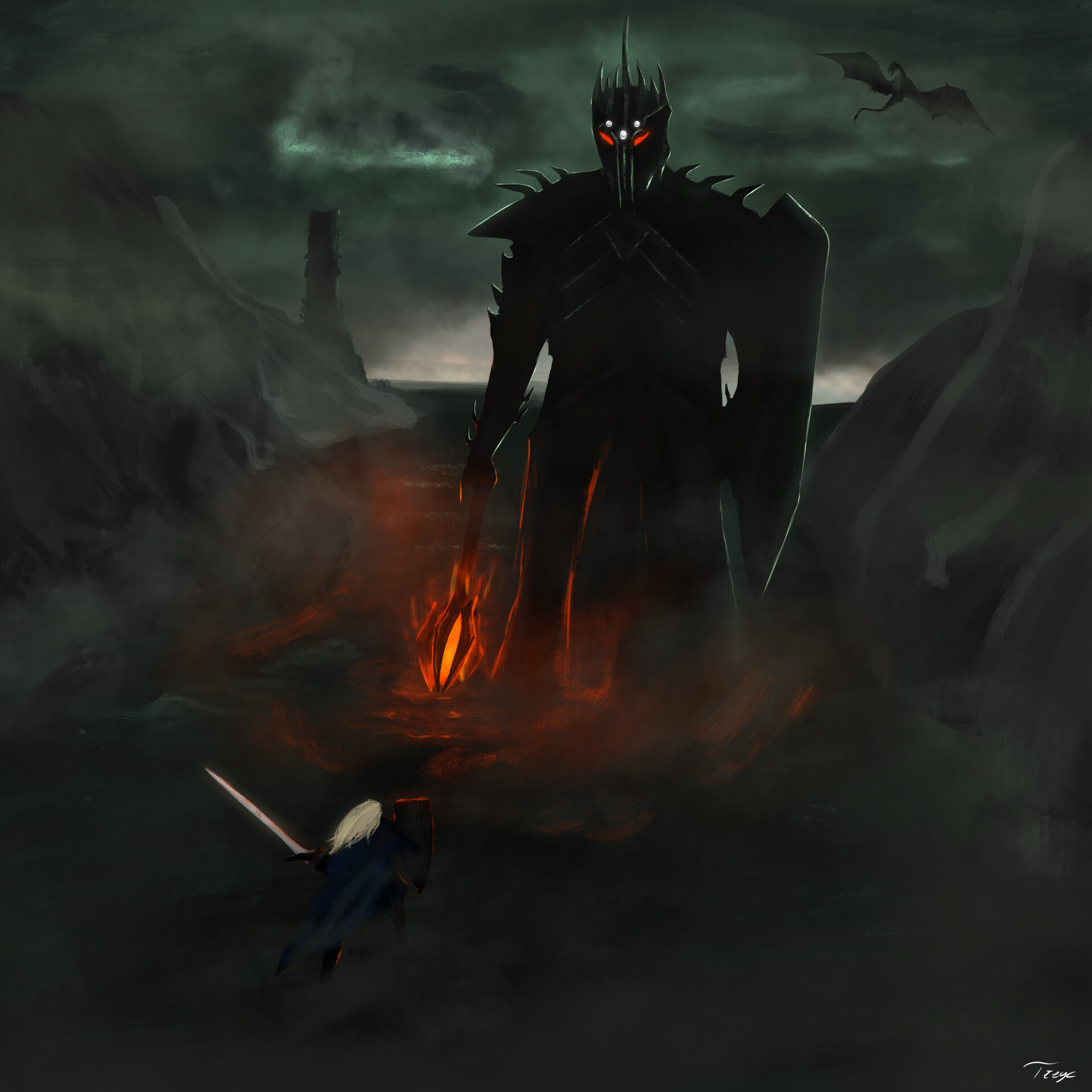 ArtStation - Morgoth vs Fingolfin