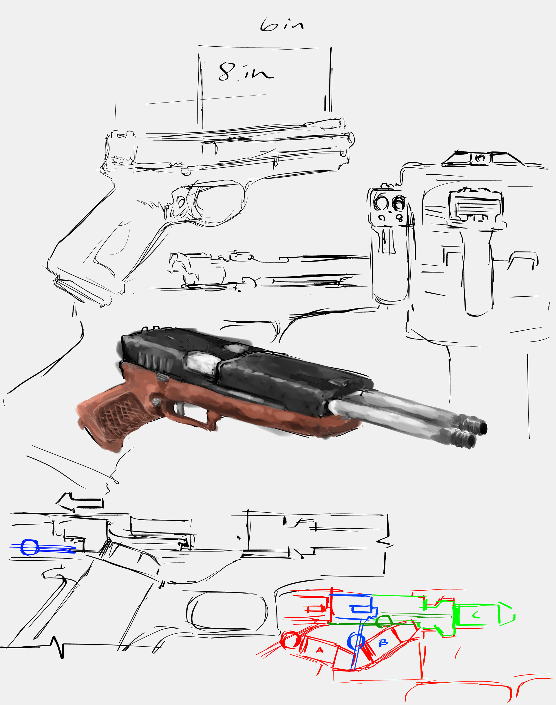 ArtStation - Double Barrel glock
