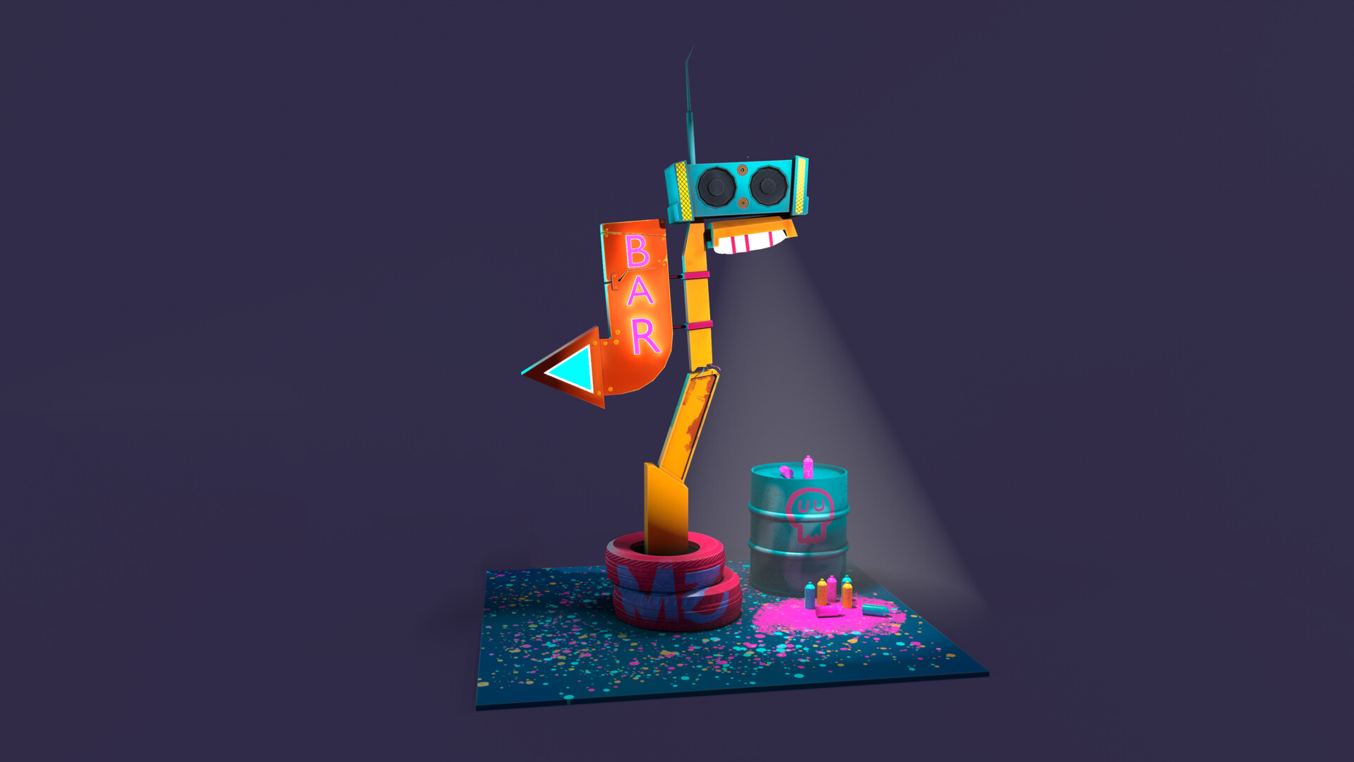 Black beam - Post apocalyptic lamp