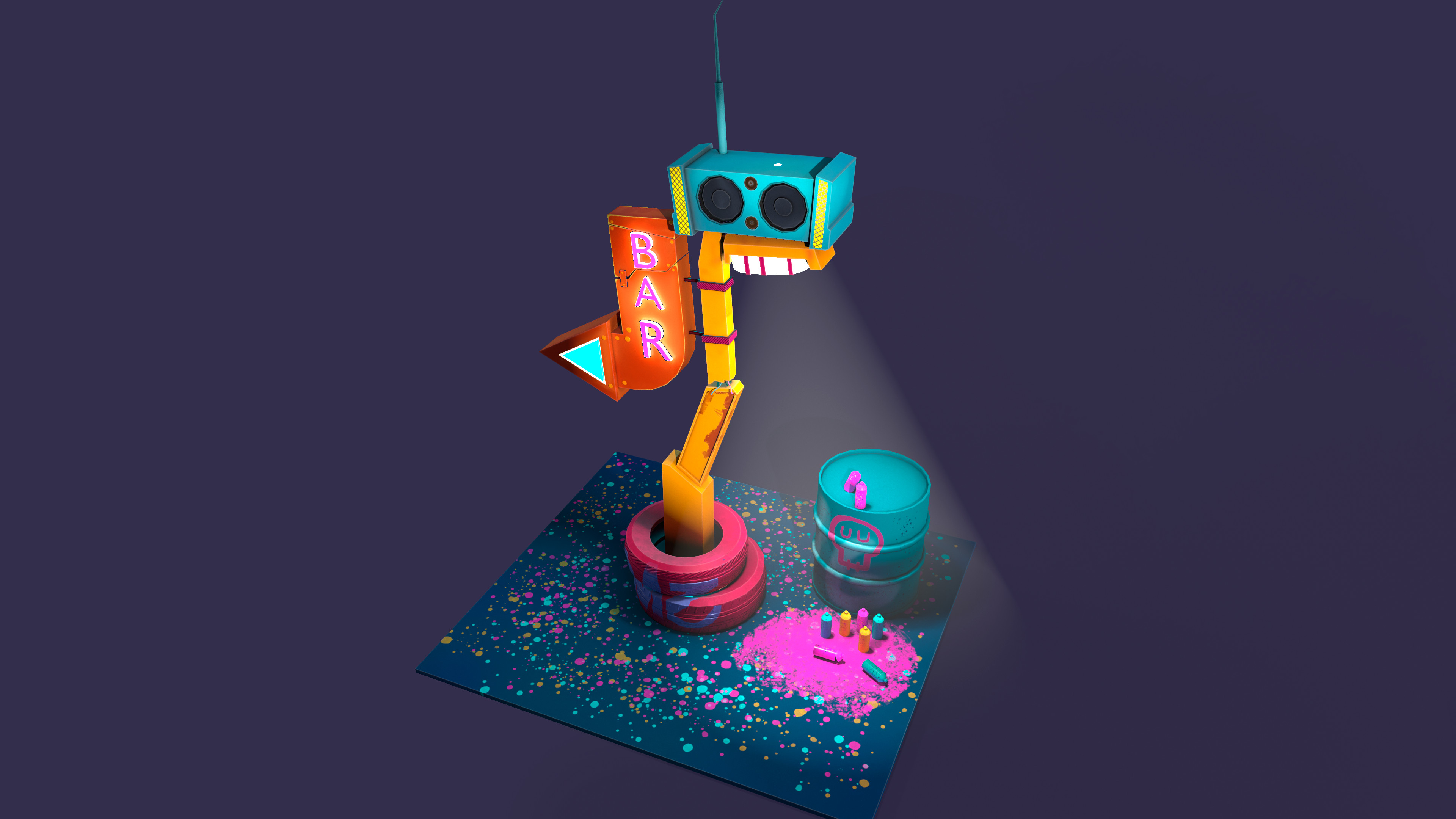 Black beam - Post apocalyptic lamp