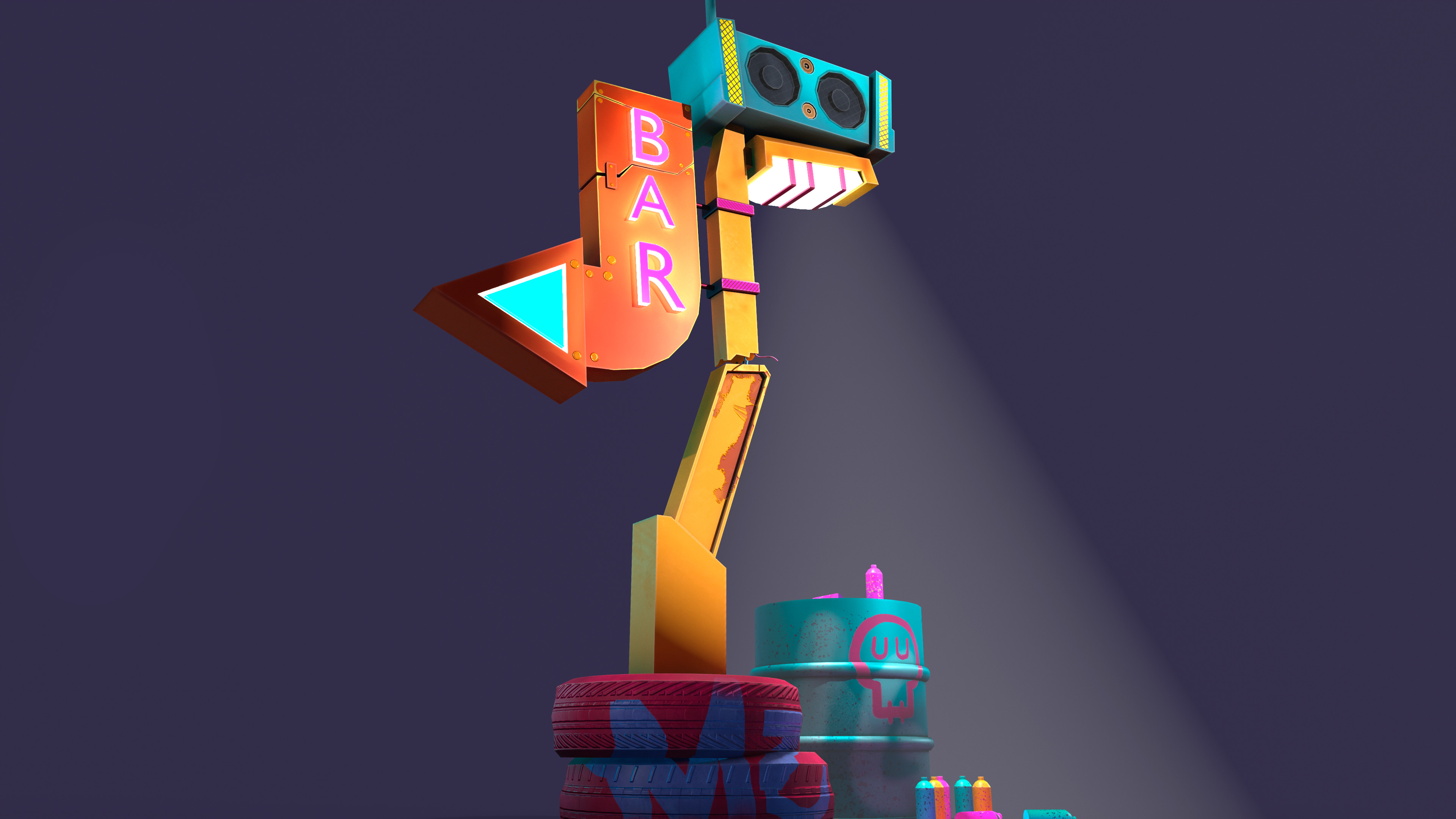 Black beam - Post apocalyptic lamp