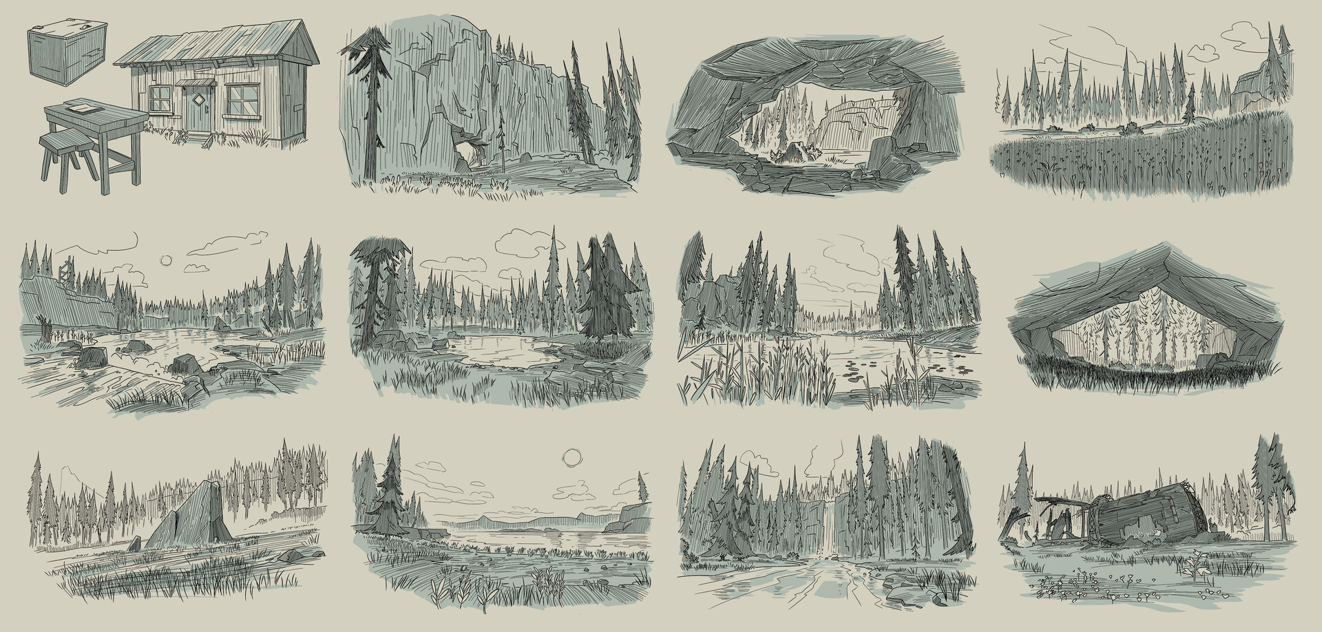 Michel Donze - Among Trees - Journal Sketches