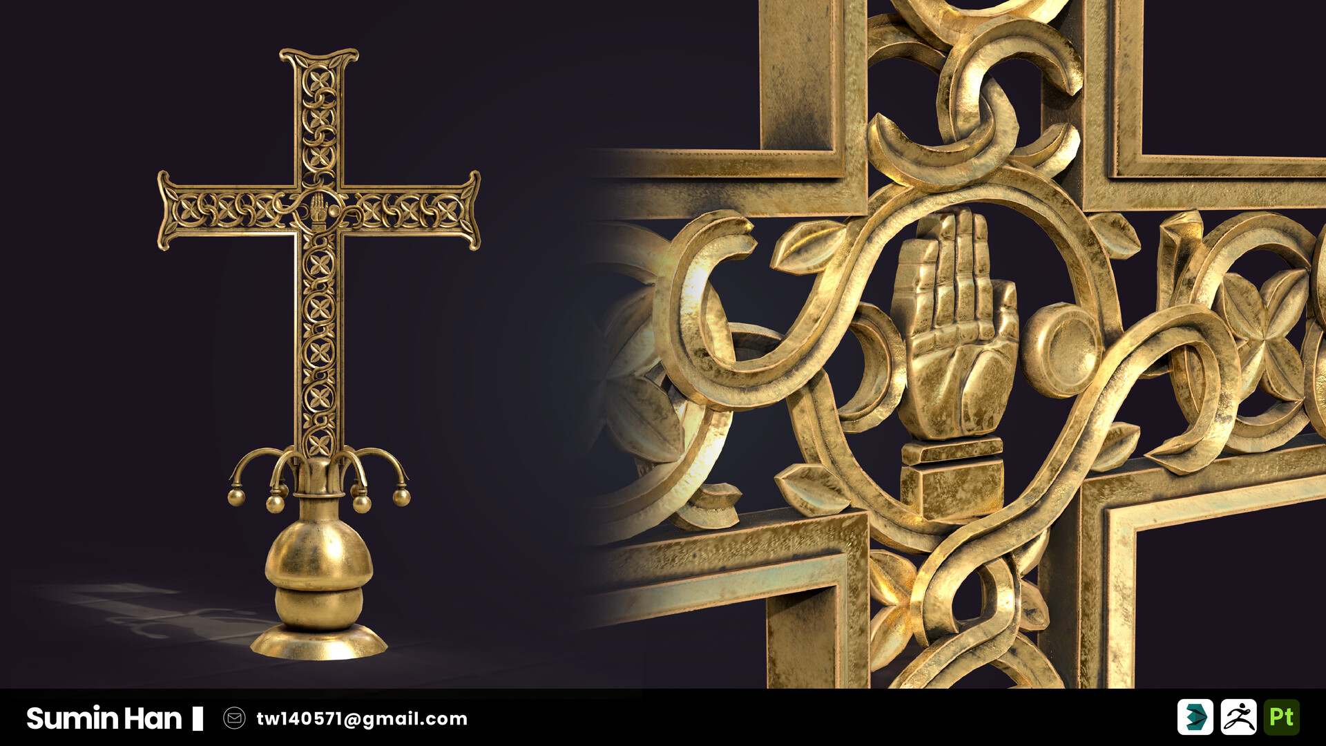 ArtStation - Byzantine Cross Ornament