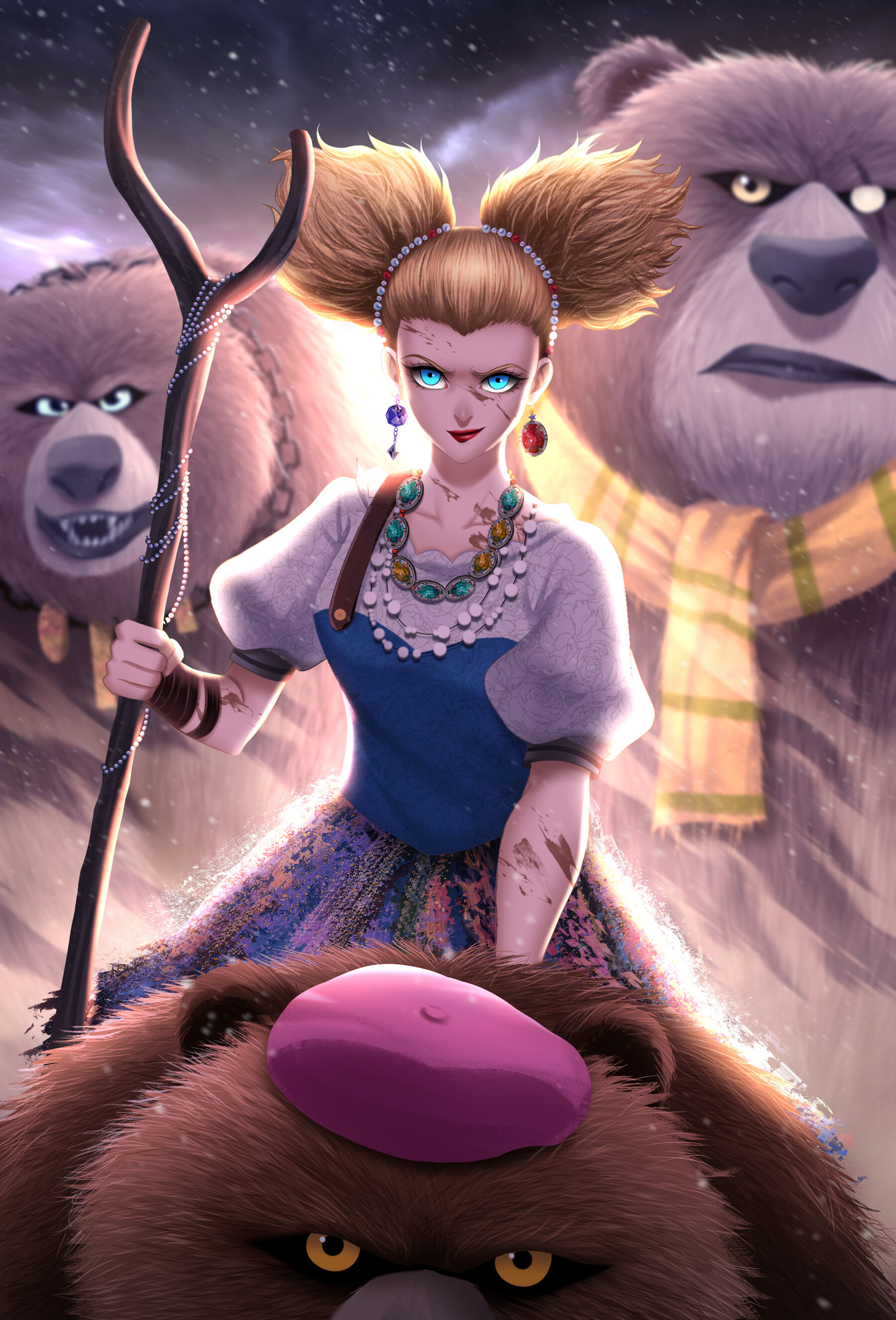 ArtStation - Goldie and the bear family