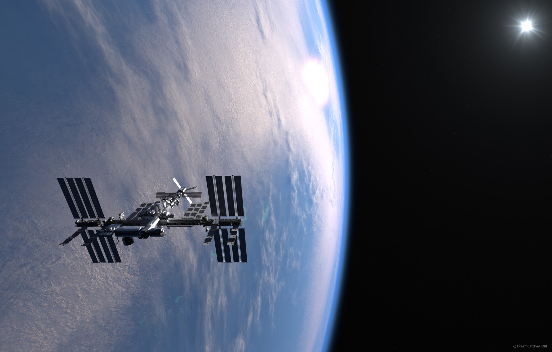 DreamCatcherHDRI - ISS with DreamCatcherHDRI 16k Cumulus Earth Maps