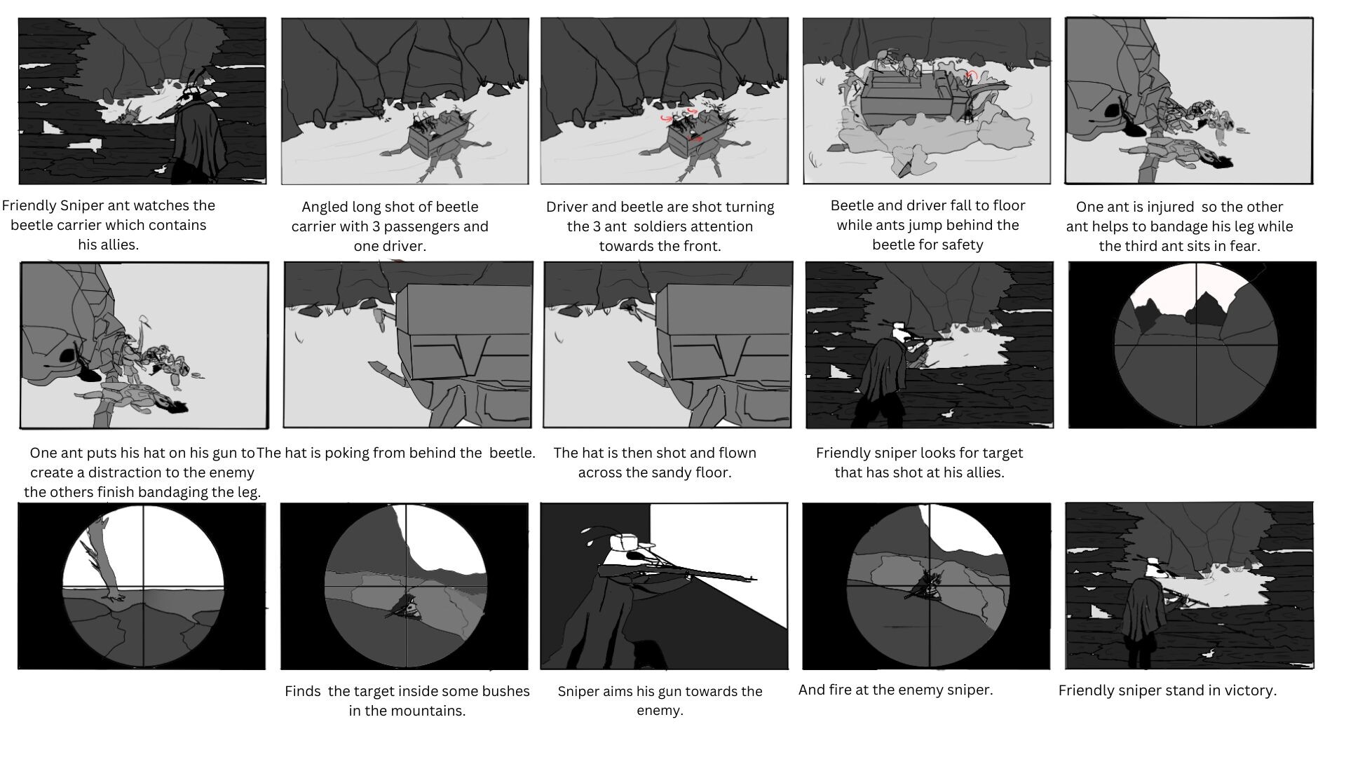 ArtStation - Ant Storyboard with Annotations