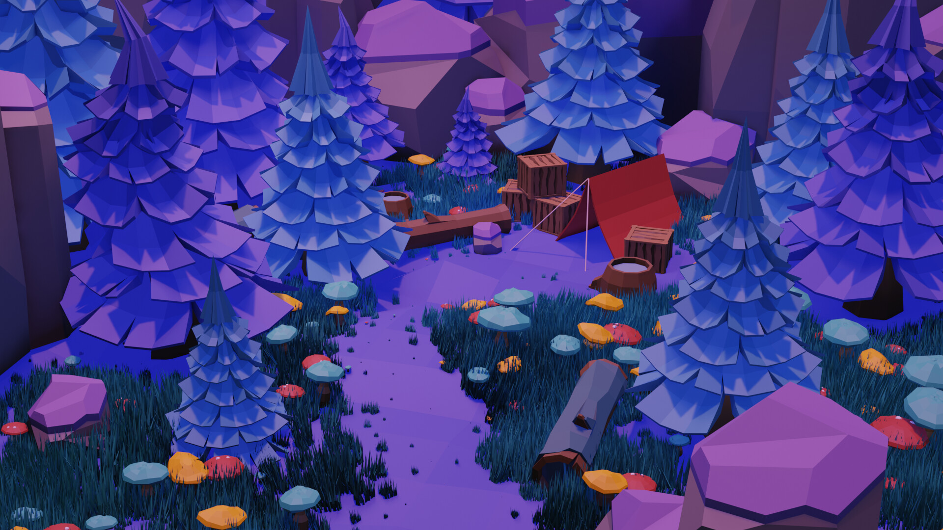 ArtStation - Low Poly Scene - Forest