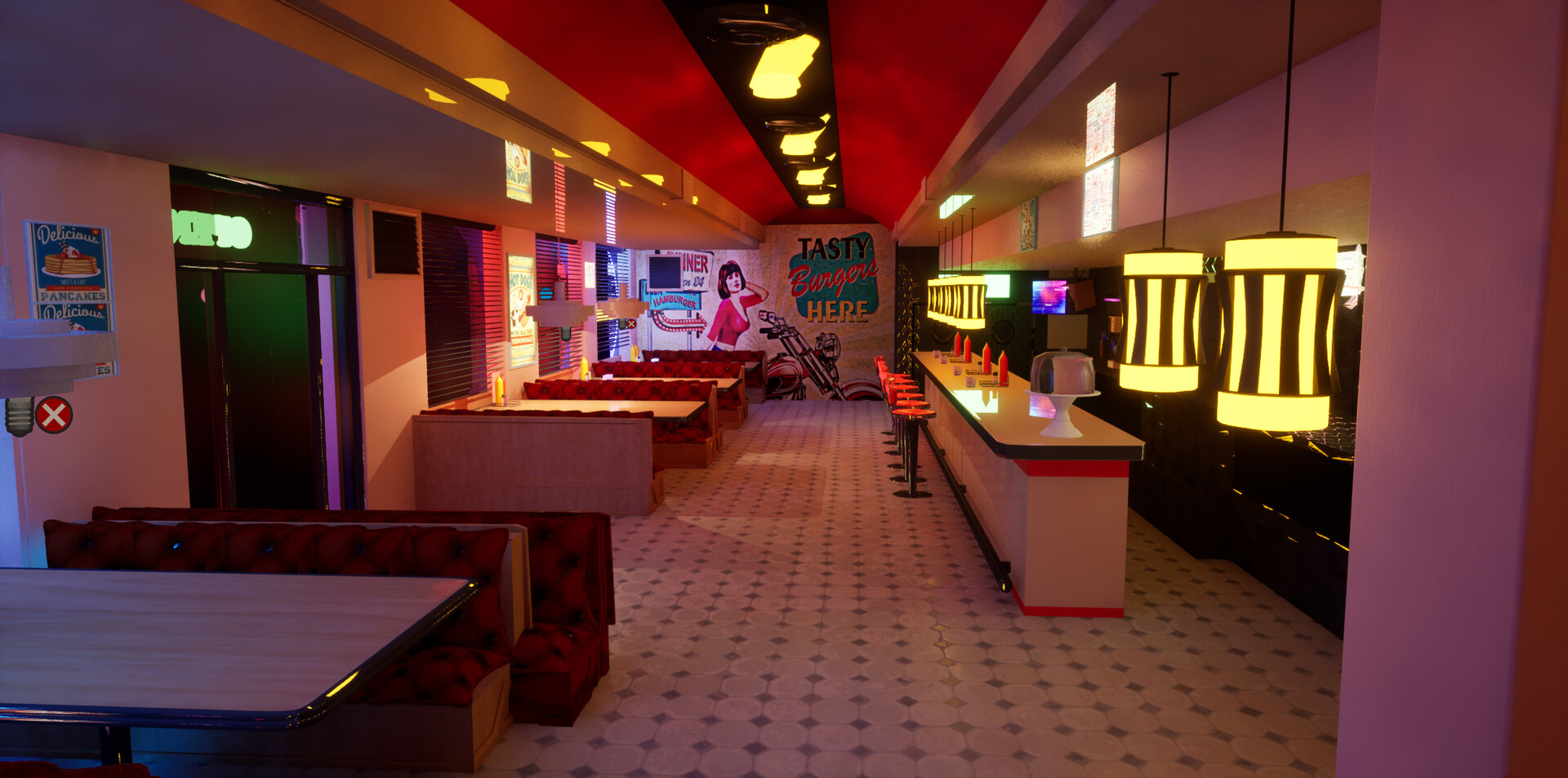 ArtStation - Bo's Diner from the film BABY DRIVER - replicated from ...