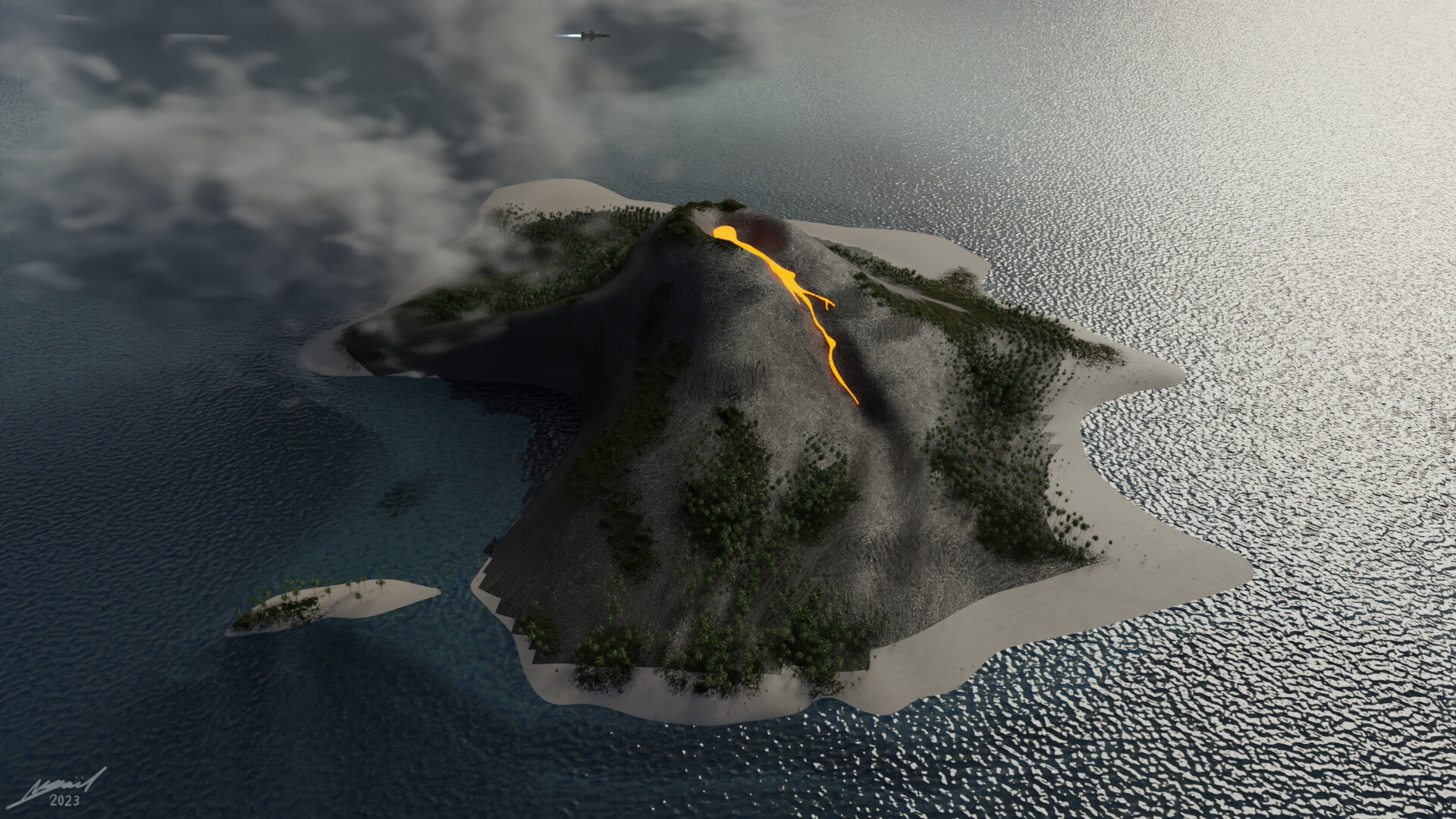 ArtStation - Volcanic Island (Made in Blender)