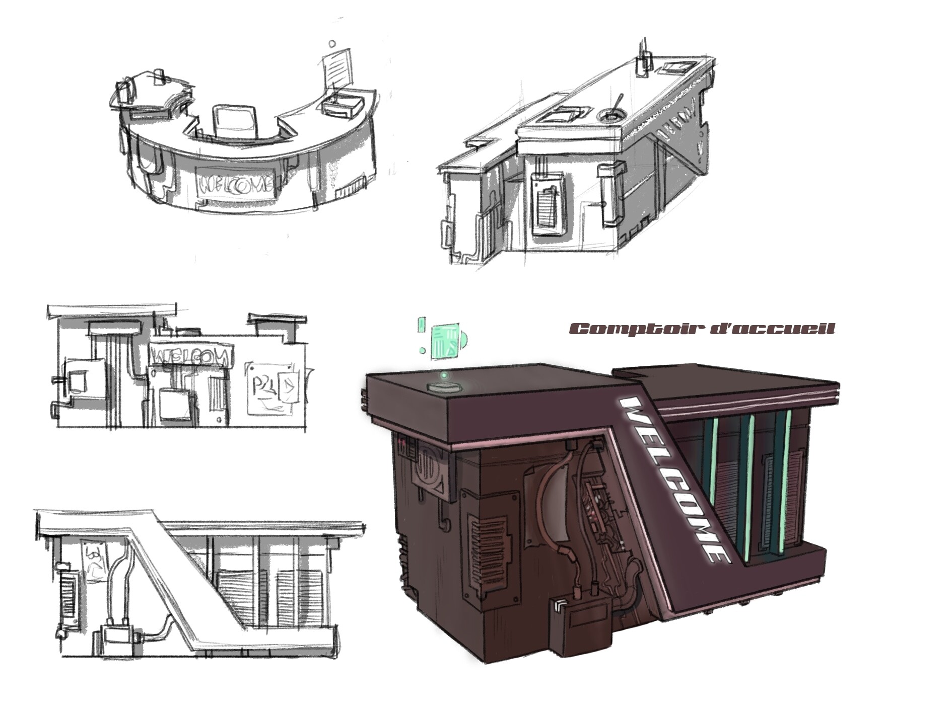 ArtStation - Reception desk concept art