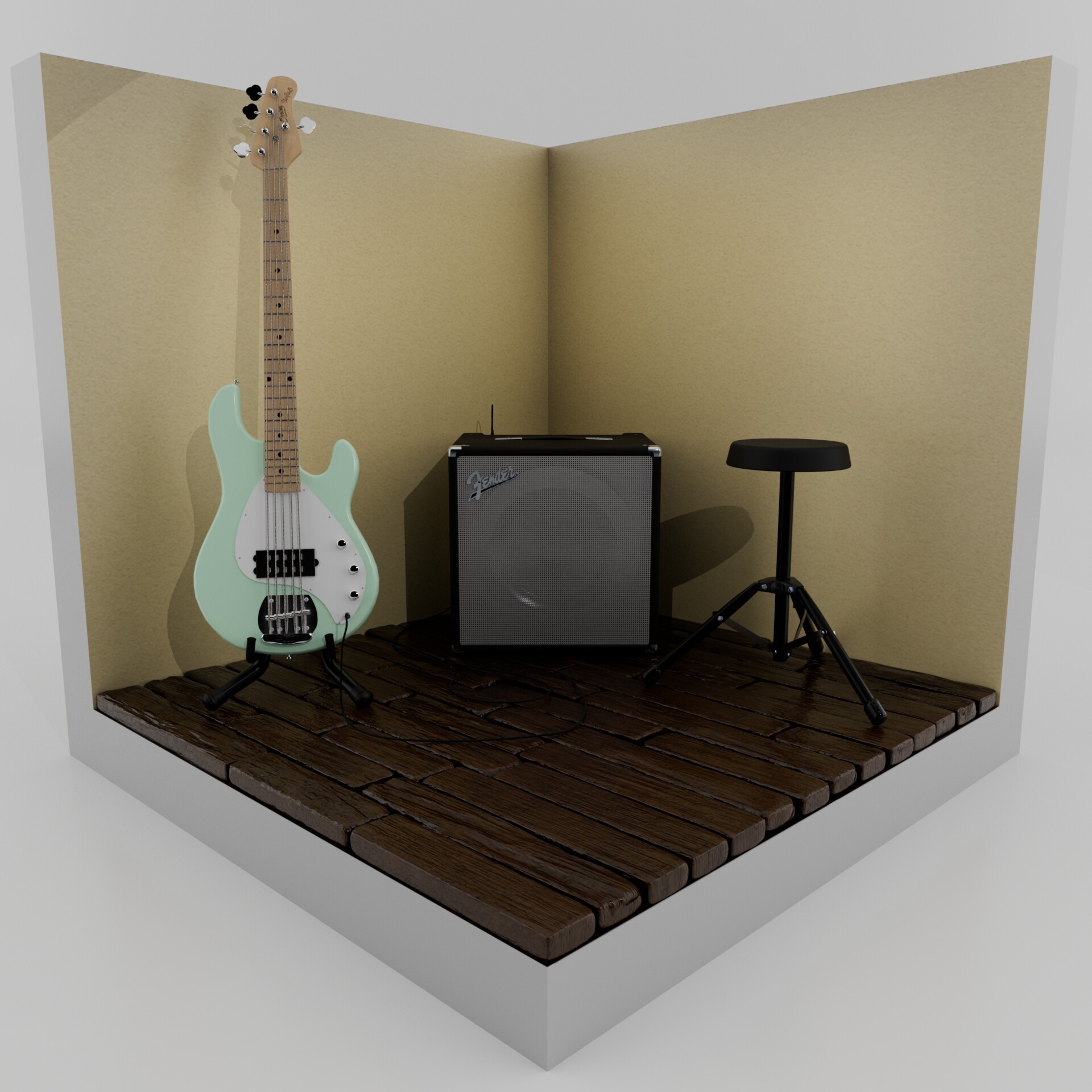 ArtStation - Bass guitar scene