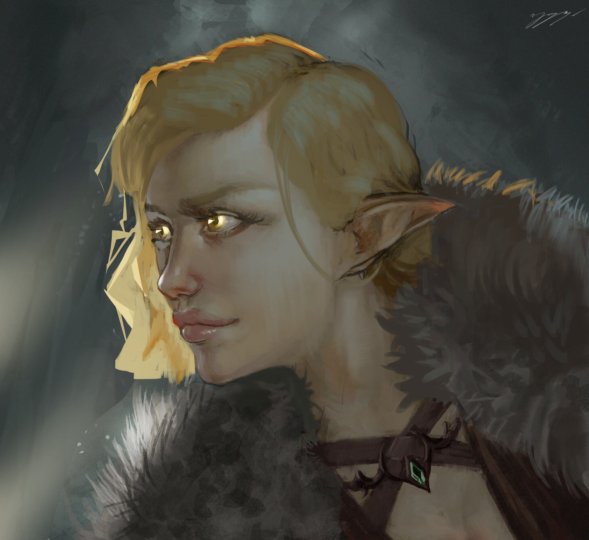 ArtStation - Elf painting process.