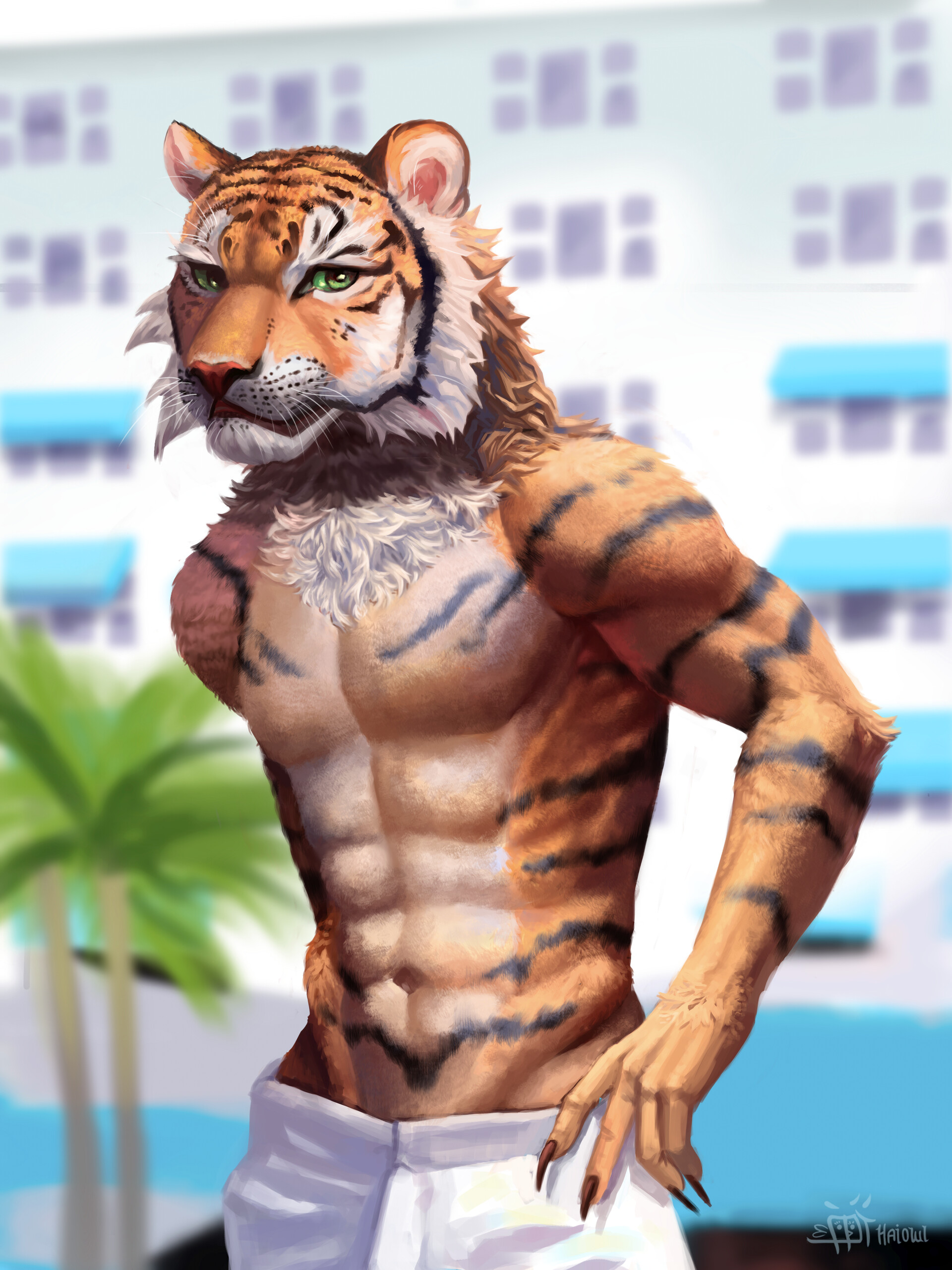 ArtStation - Tiger on vacation