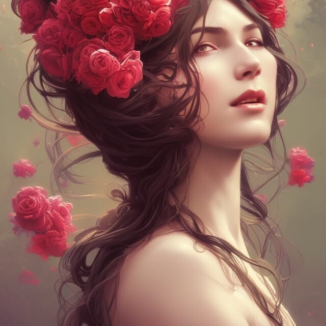 ArtStation - roses in the hair