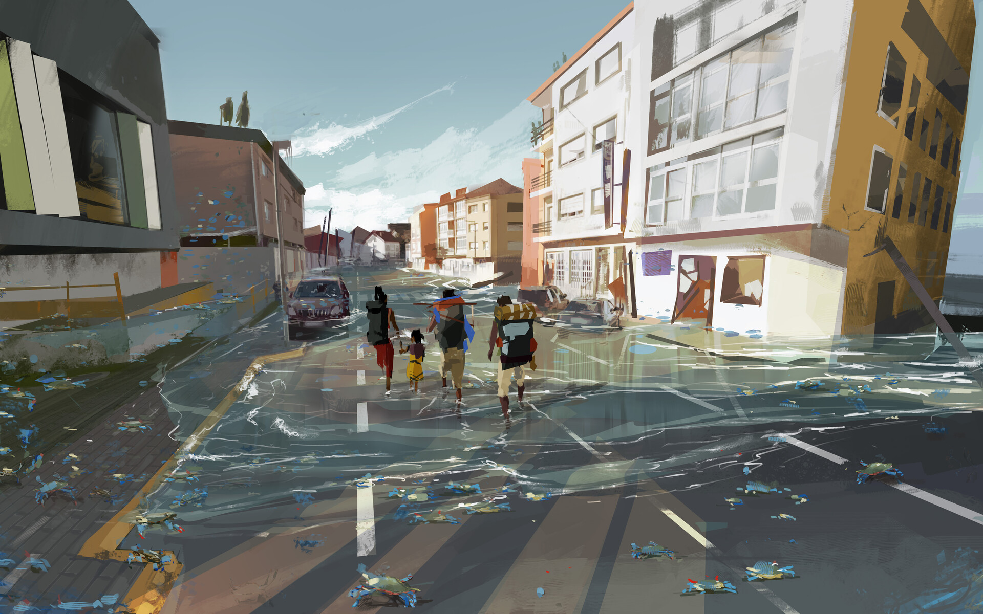 ArtStation - Flooded town