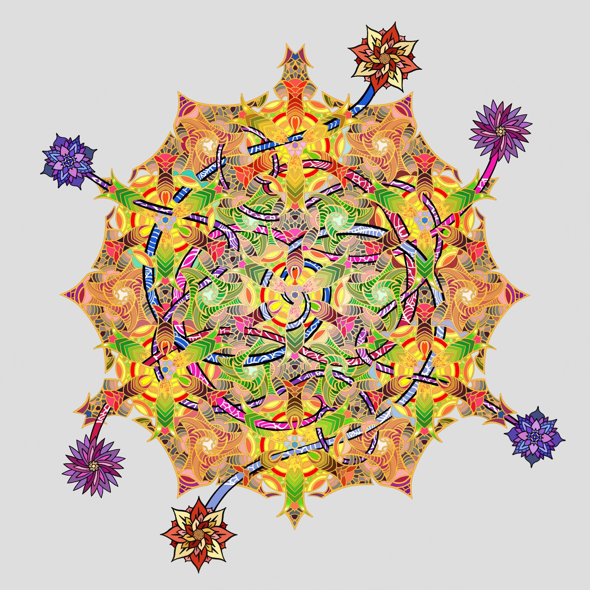 ArtStation - Busy Mandala (Color, 2 versions)