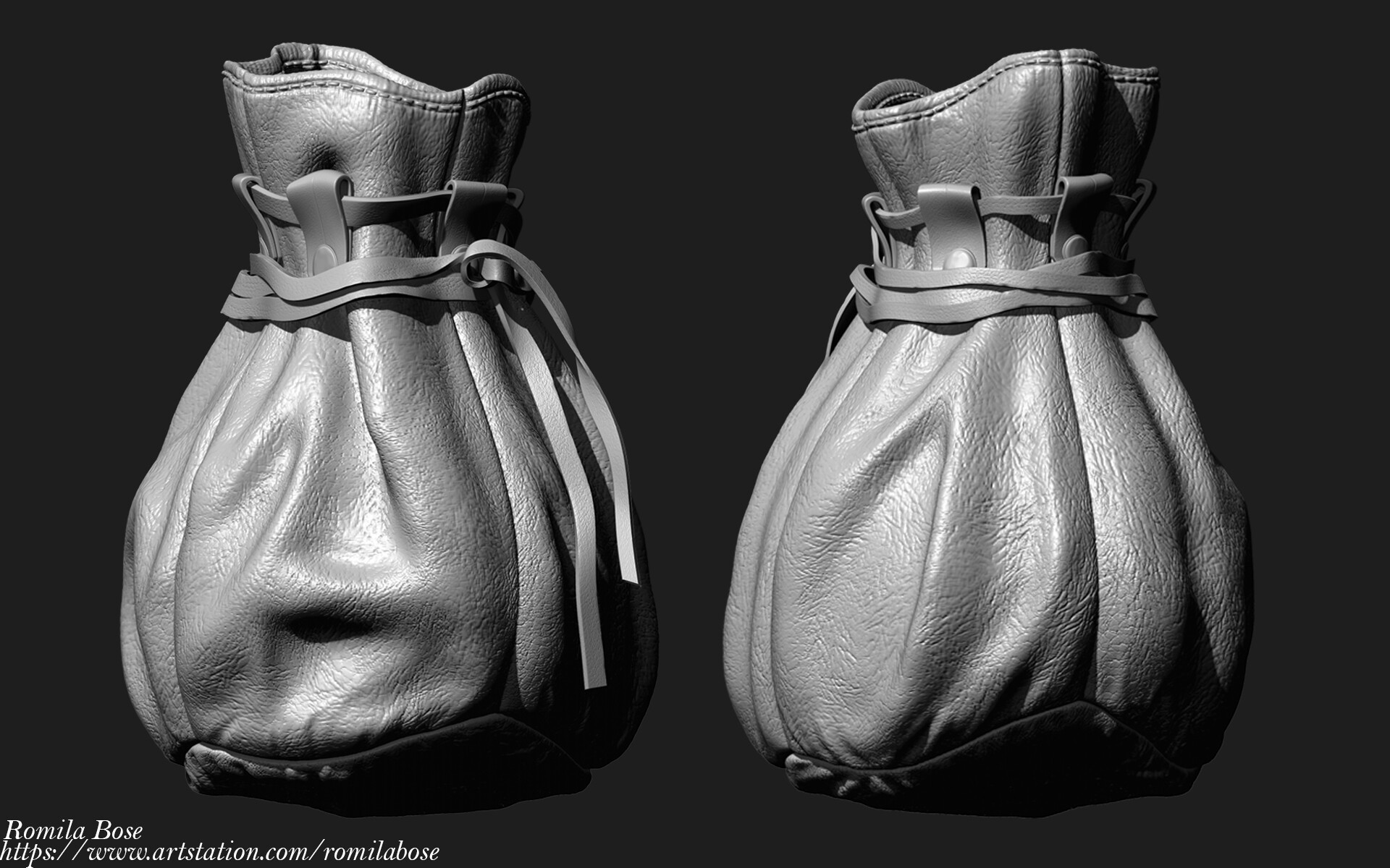 ArtStation - Leather Pouch Bag
