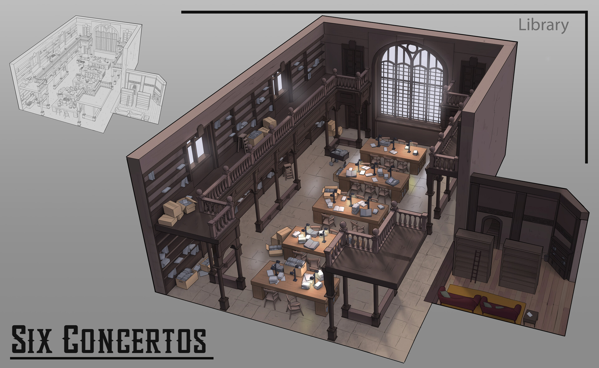 ArtStation - Library cutaway