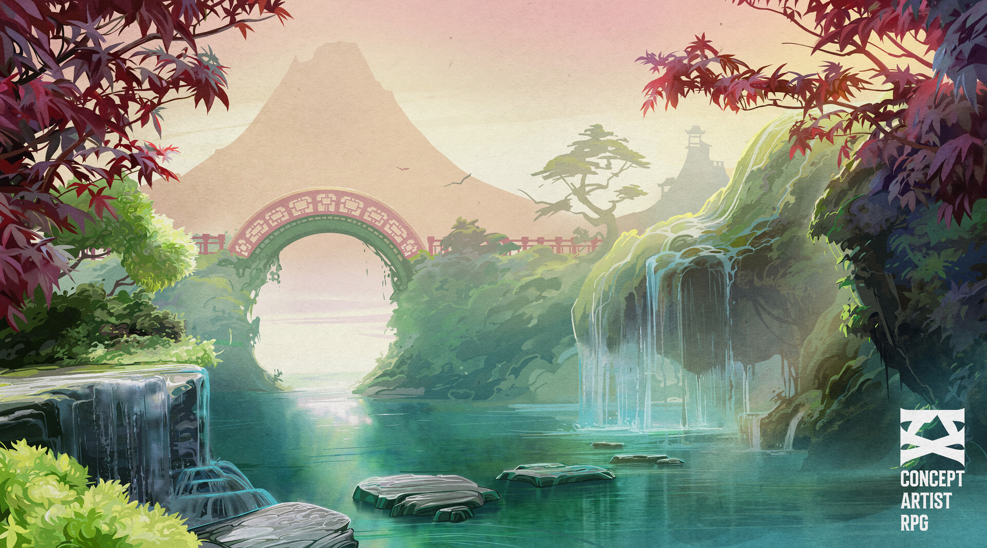 ArtStation - The Valley of 1000 Waterfalls