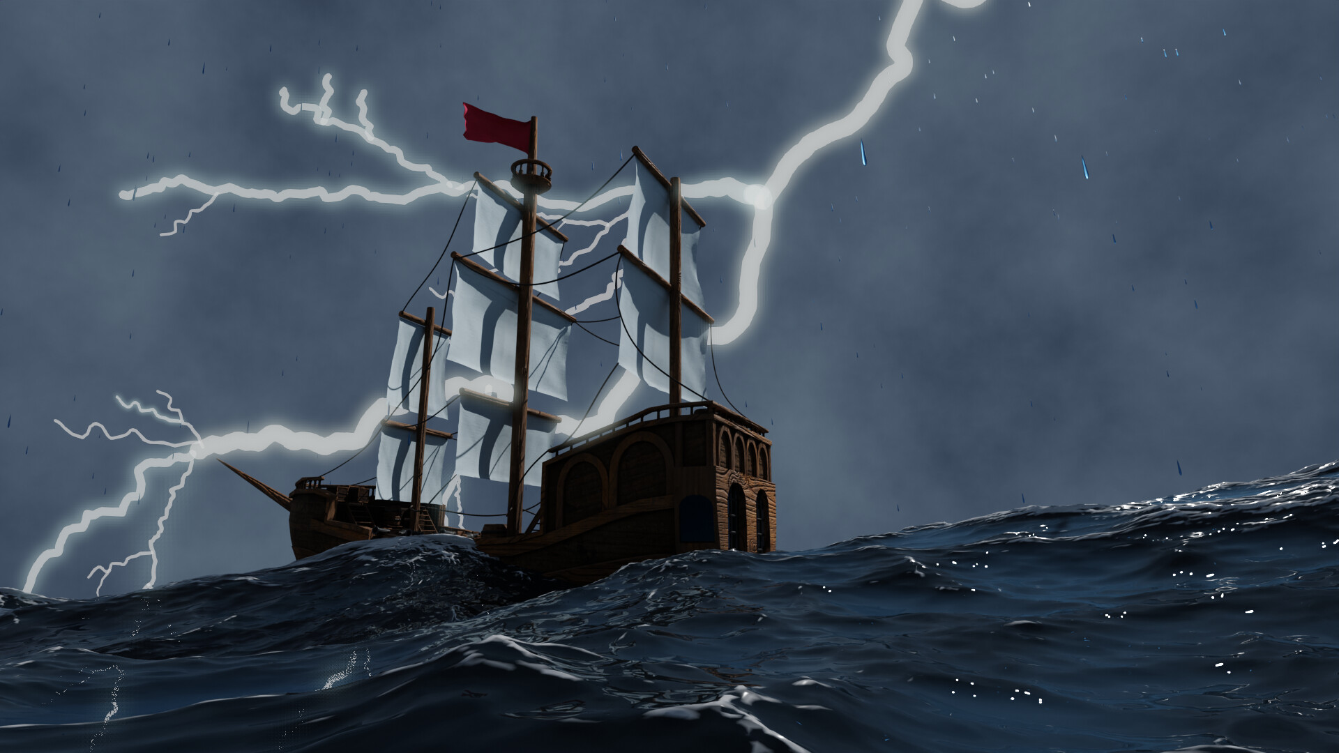 ArtStation - Ship in a storm