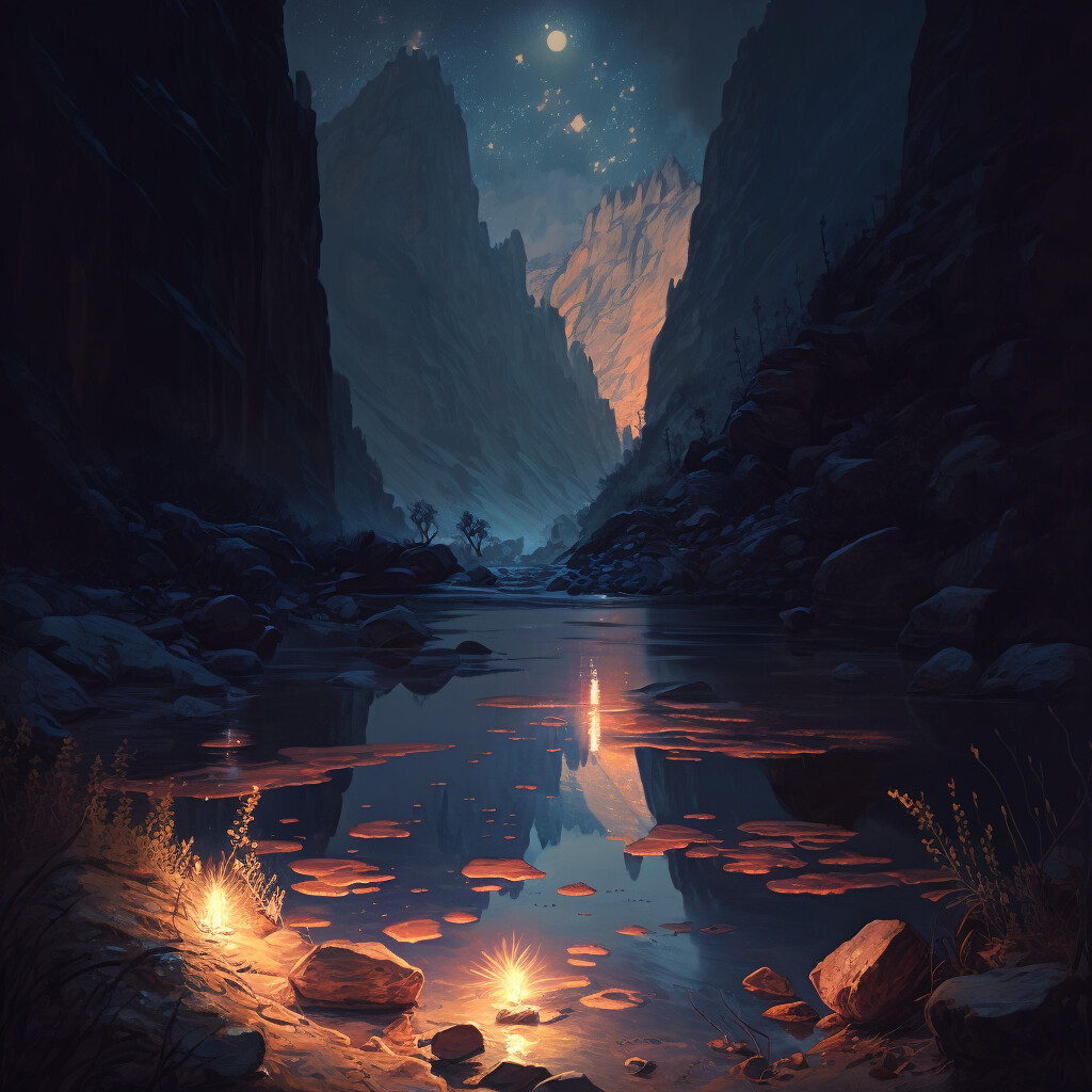 ArtStation - Midnight Stroll: A Serene Monochrome 4