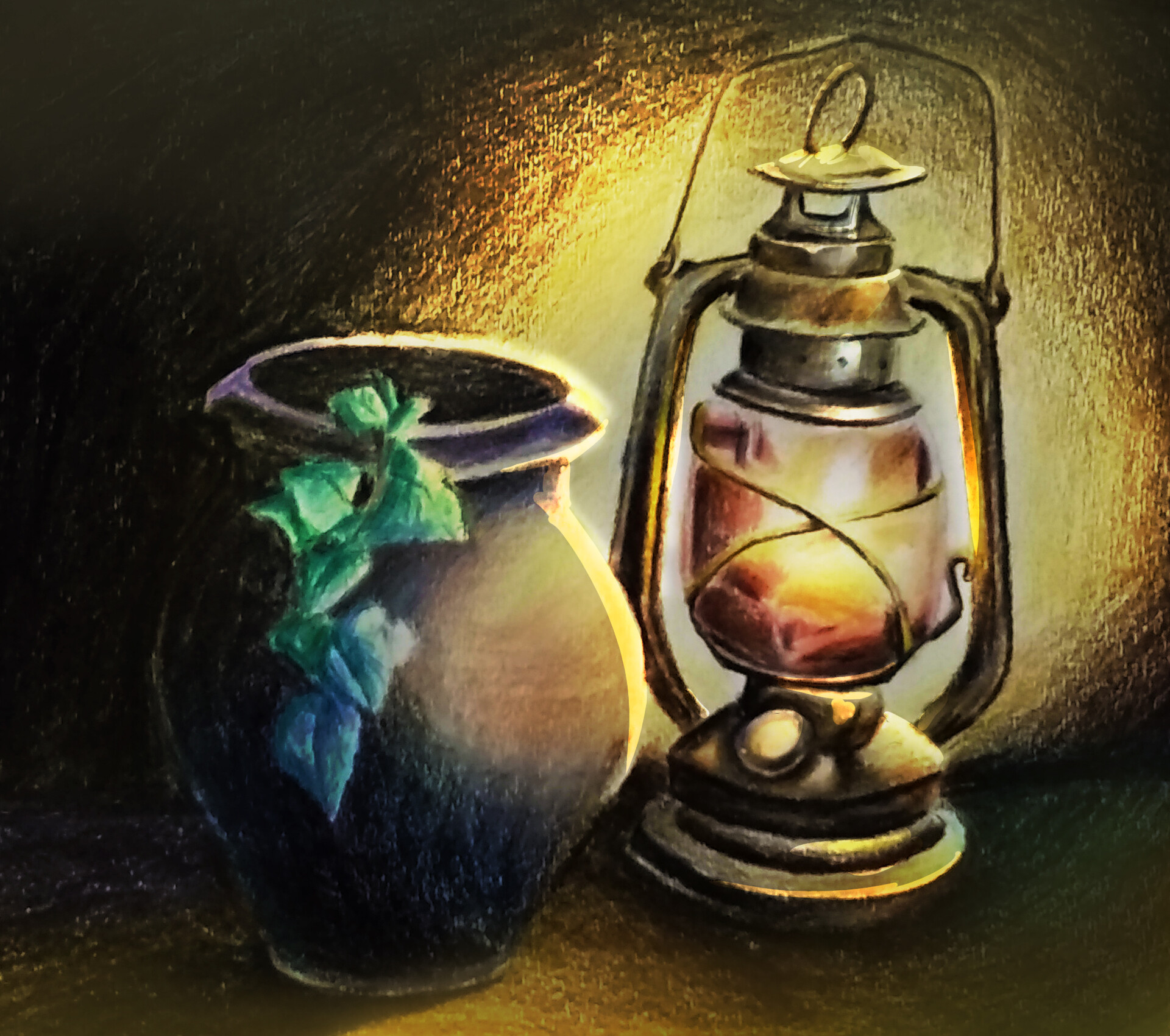 ArtStation - Still life...lantern in dark