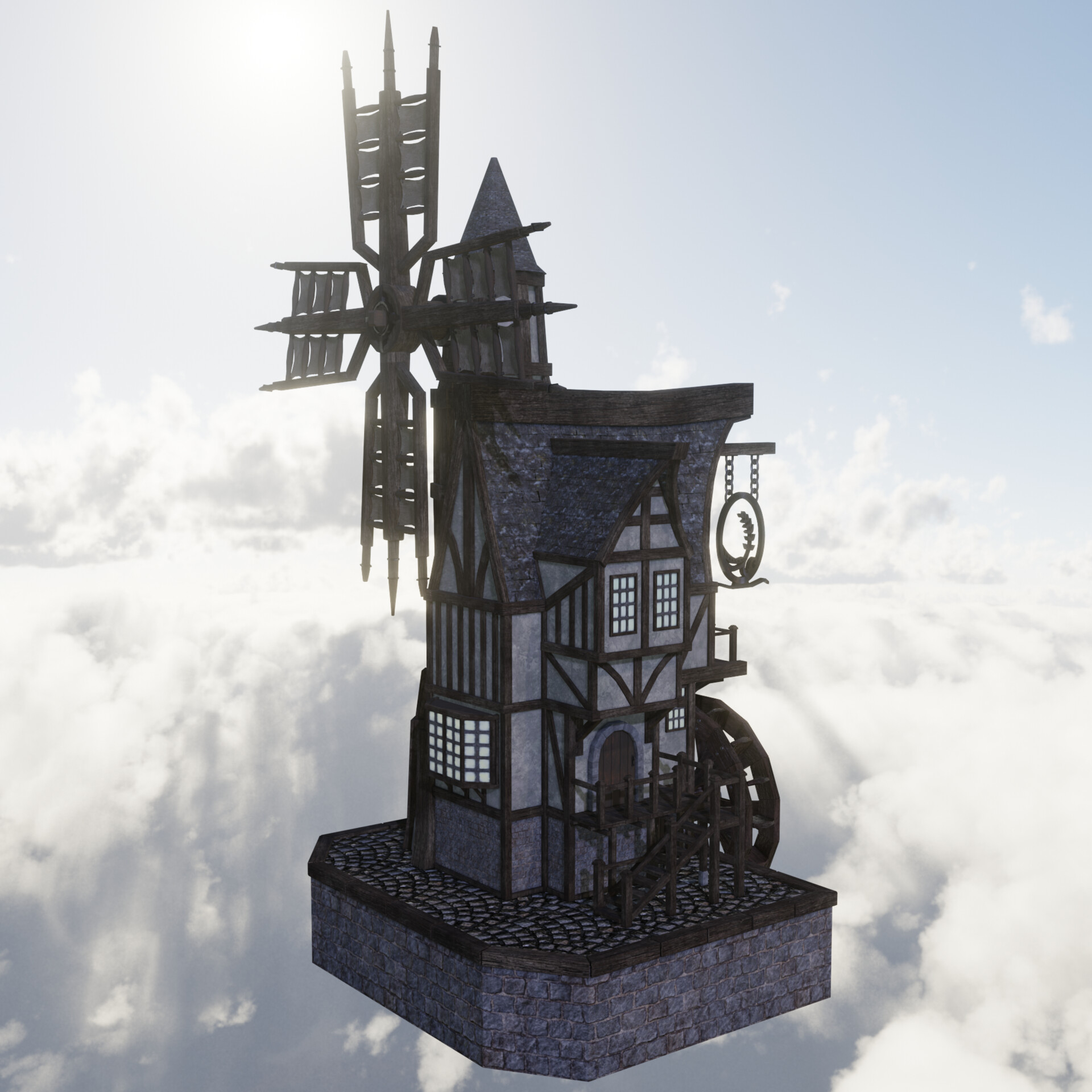 ArtStation - 3D model - lowpoly Windmill