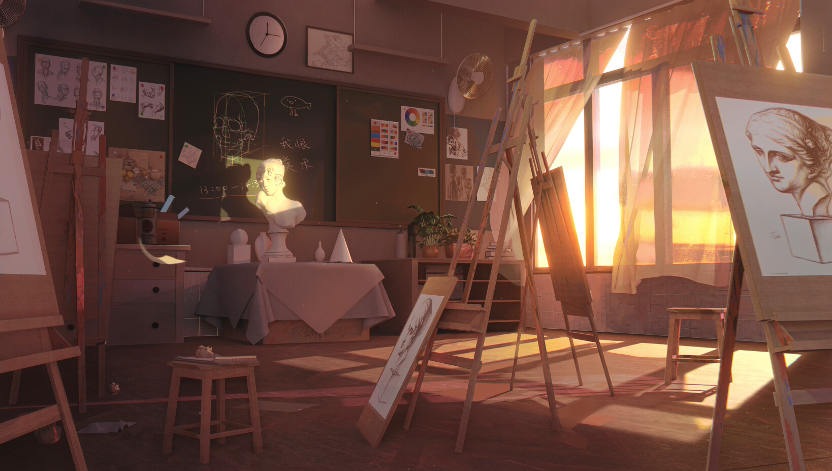 ArtStation - The studio at dusk