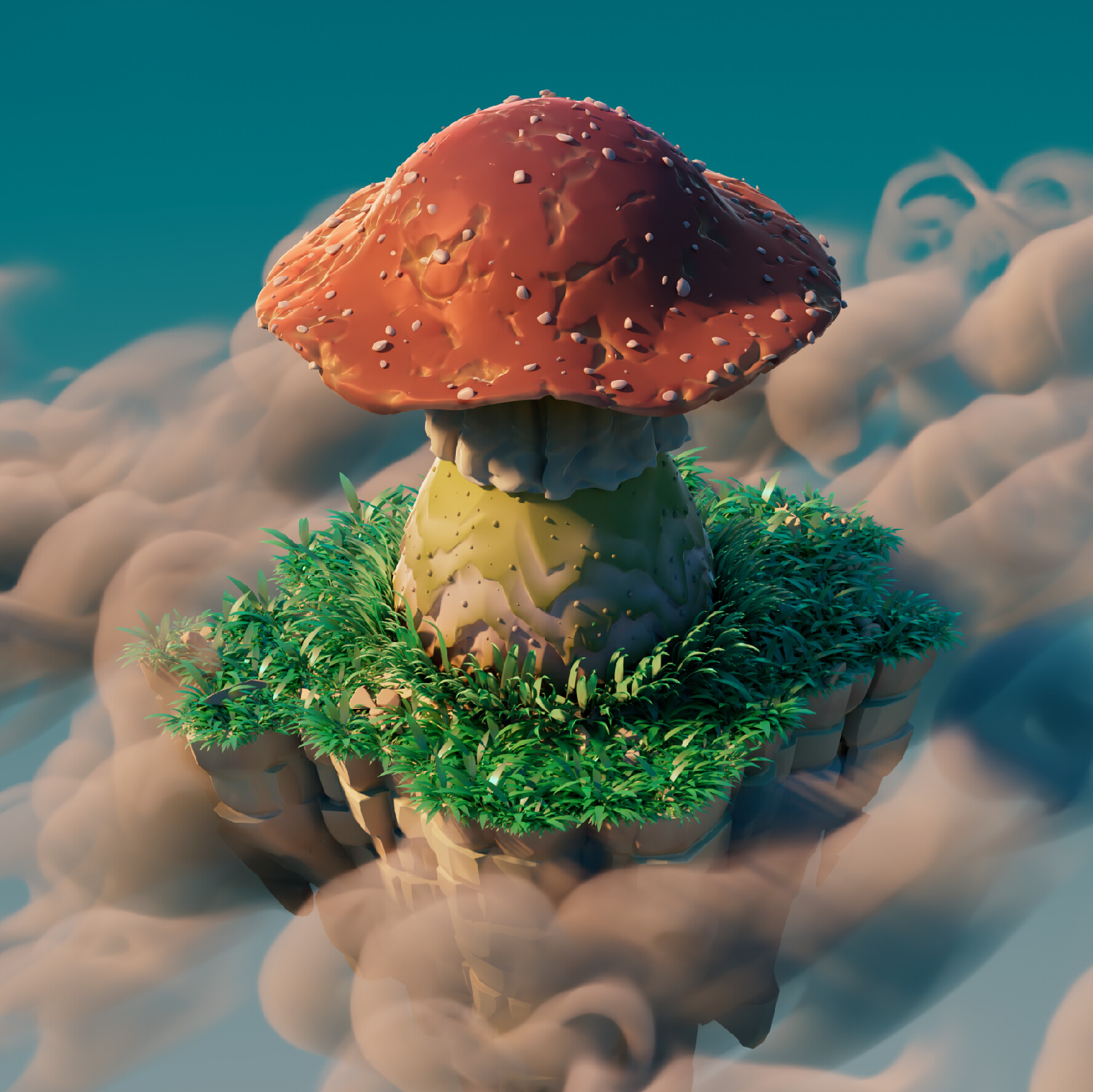 ArtStation - Floating Mushroom Island