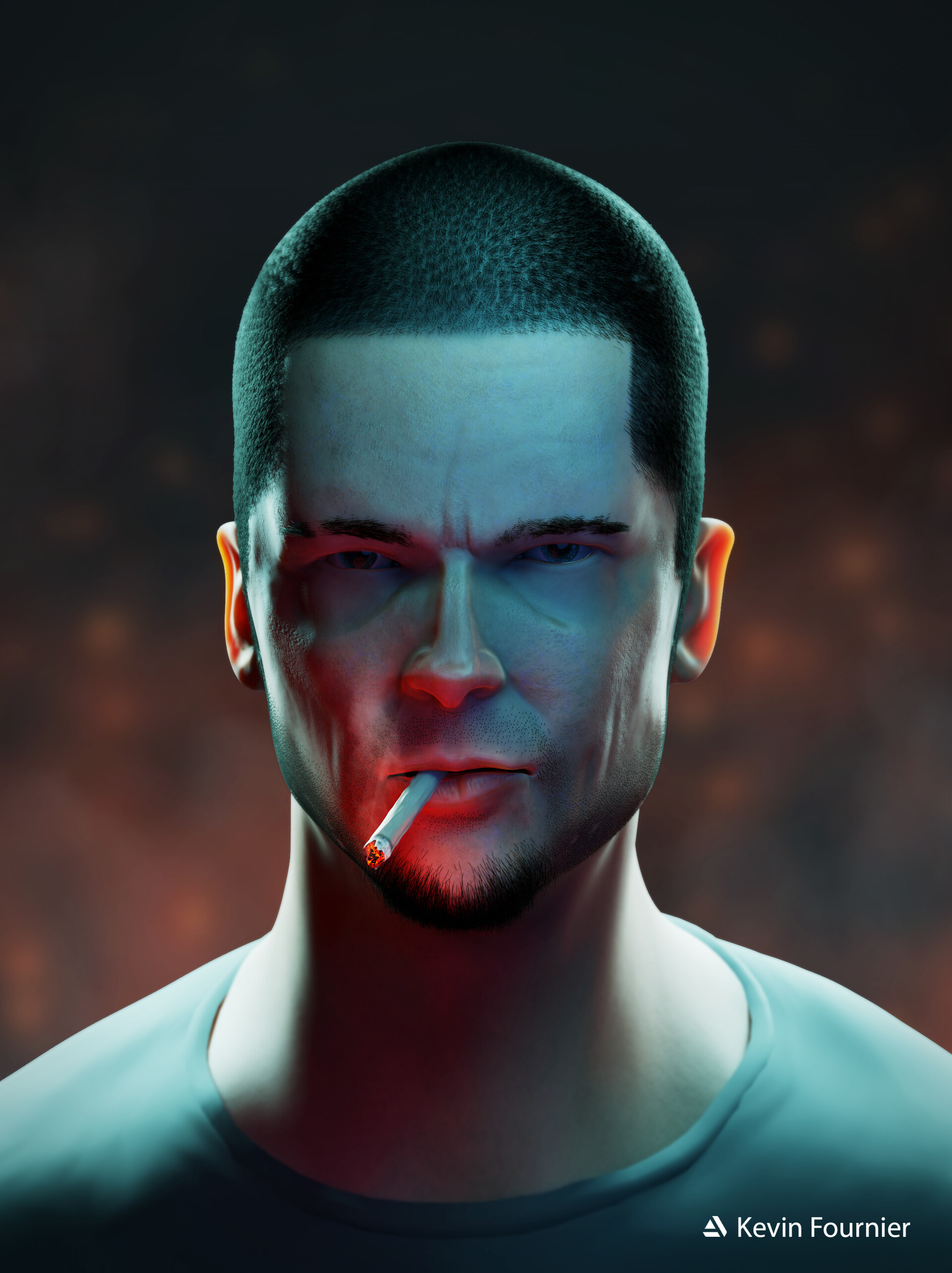 ArtStation - Man Smoking Cigarette