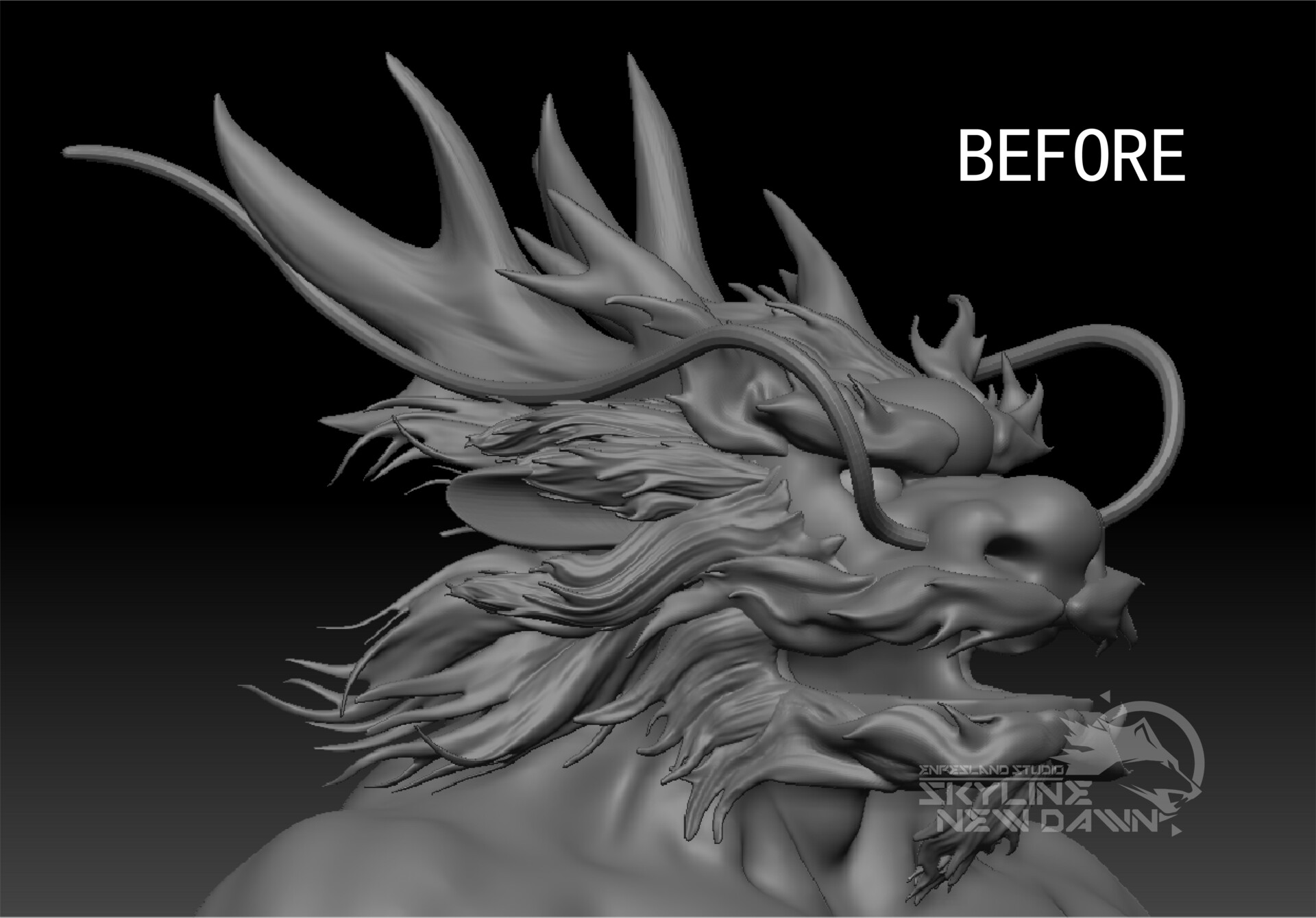 ArtStation - Chinese Dragon Humanoid Type Character AoMing's Teeth ...