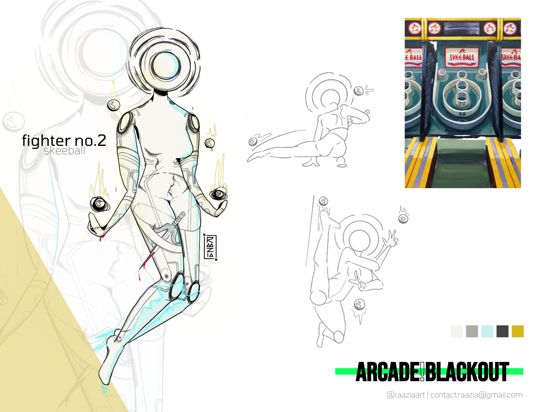 ArtStation - Character Sheet - Arcade Character Design No. 2, Skee-ball ...