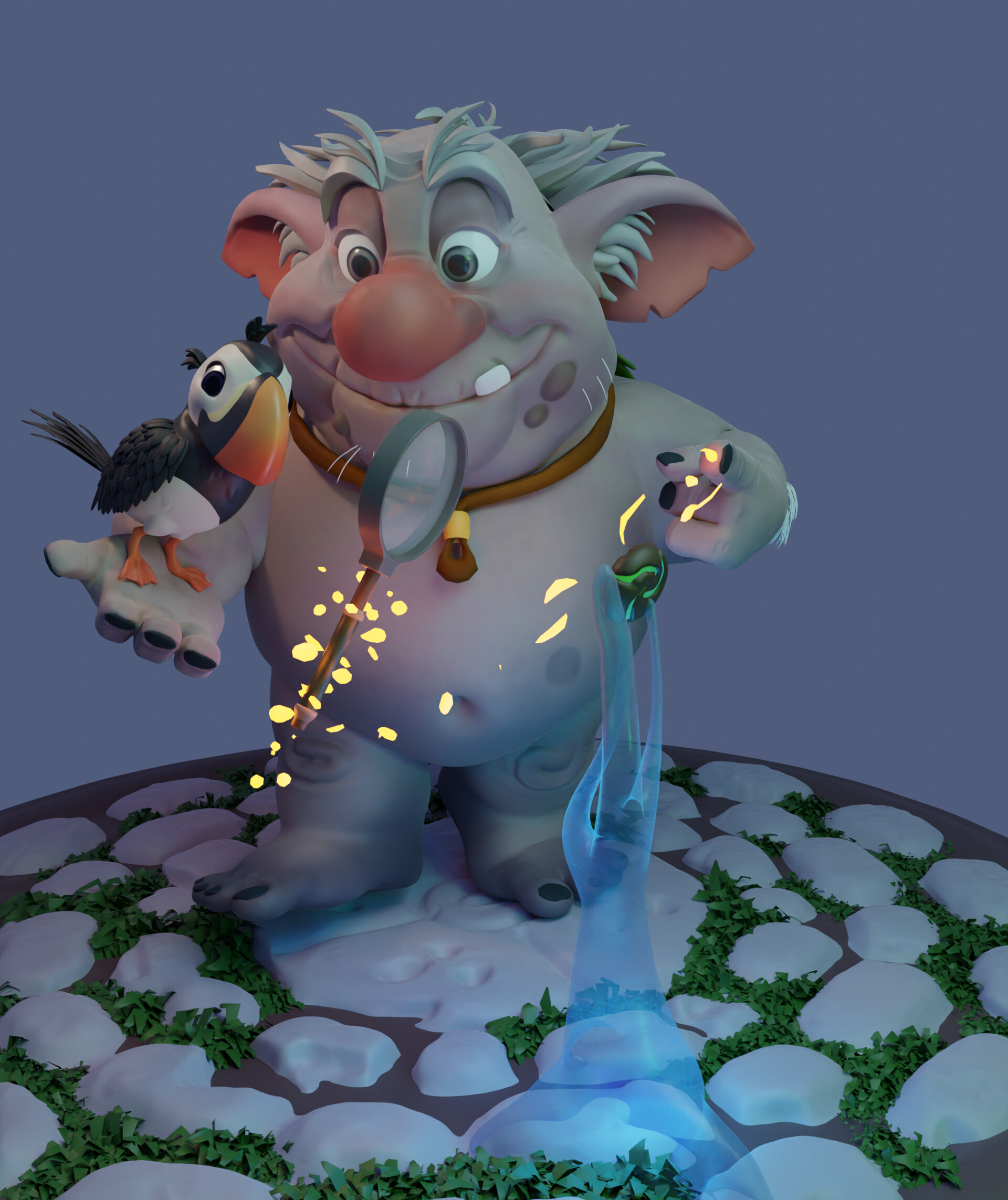 ArtStation - grandpa Troll and magic