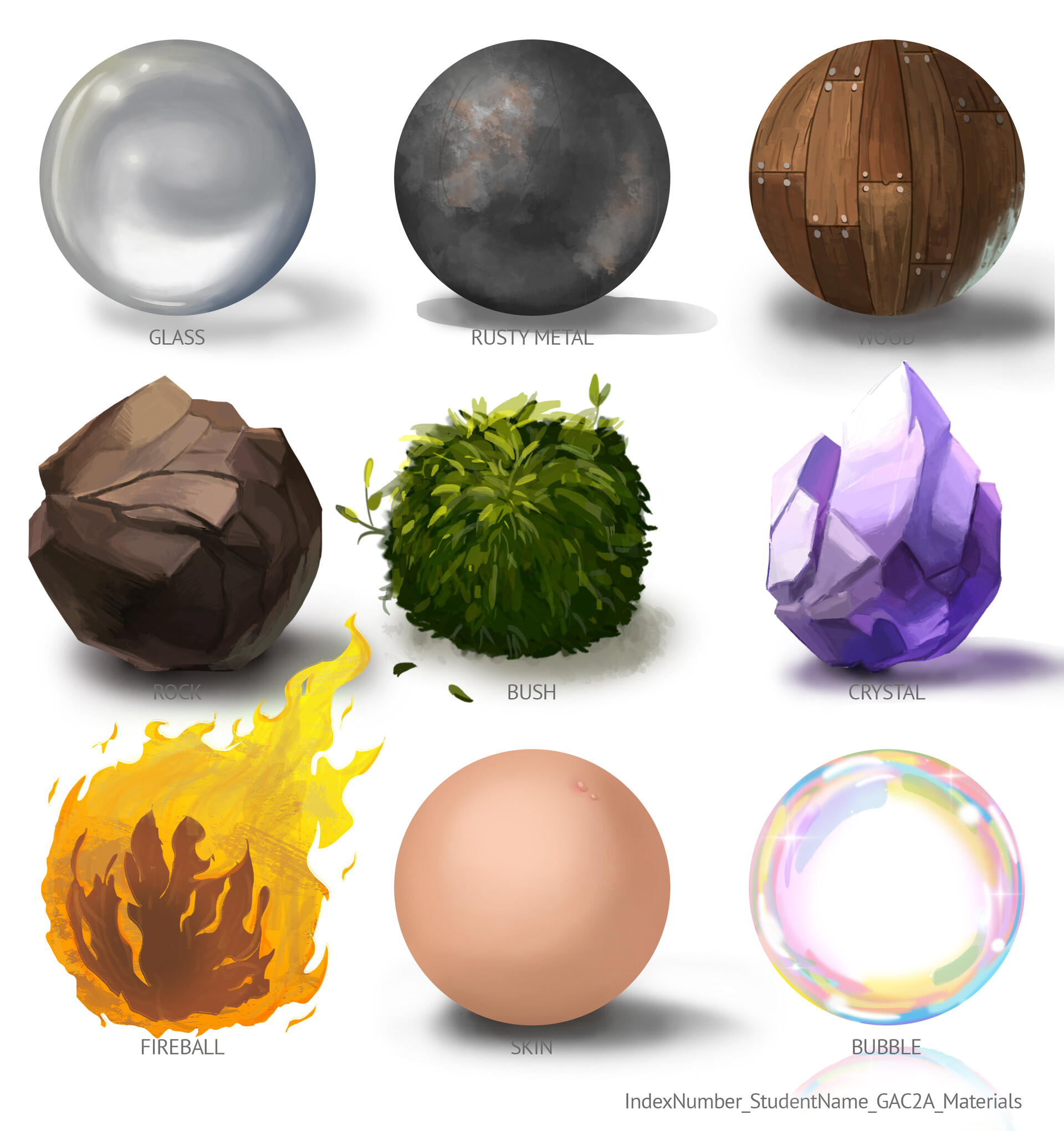 ArtStation - Material Study (Digital painting)