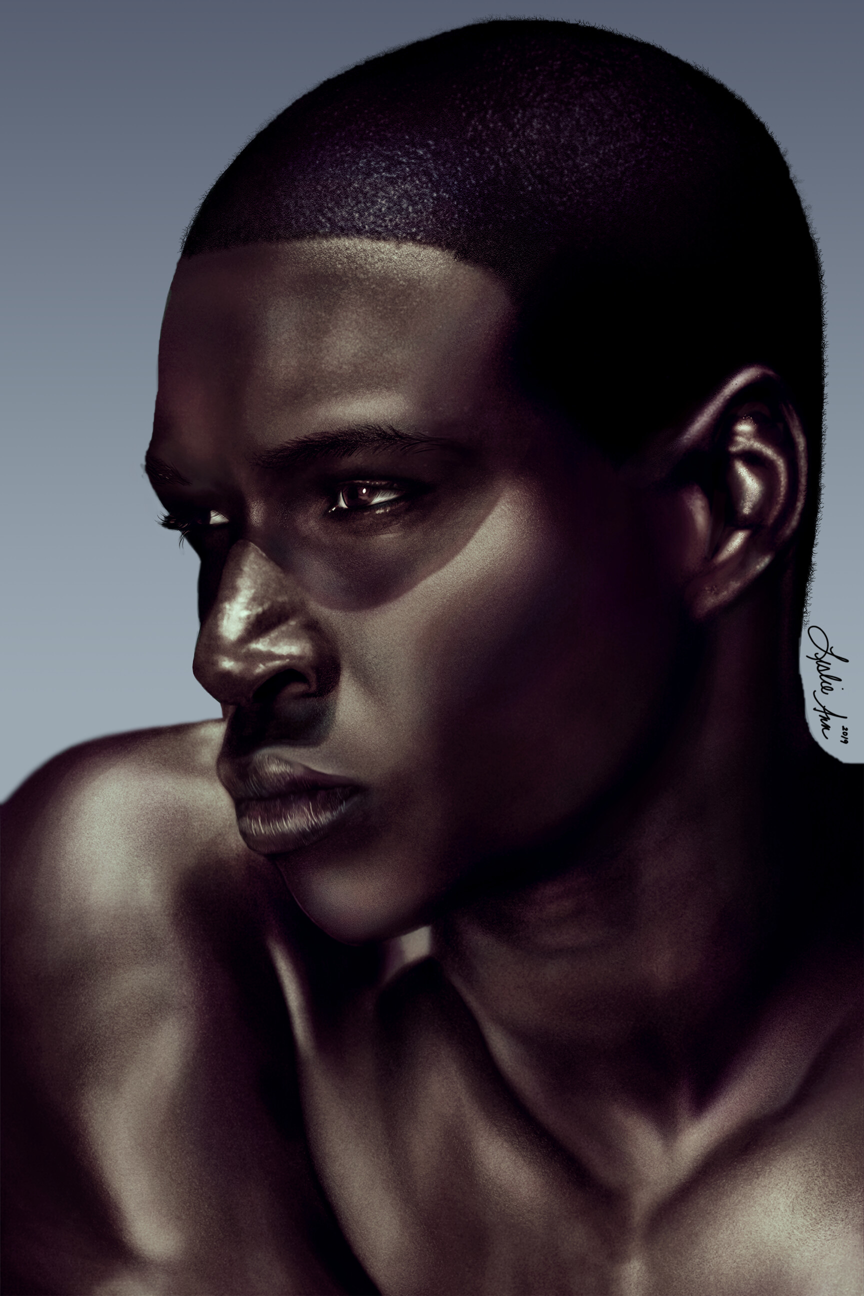 Artstation Male Digital Portrait