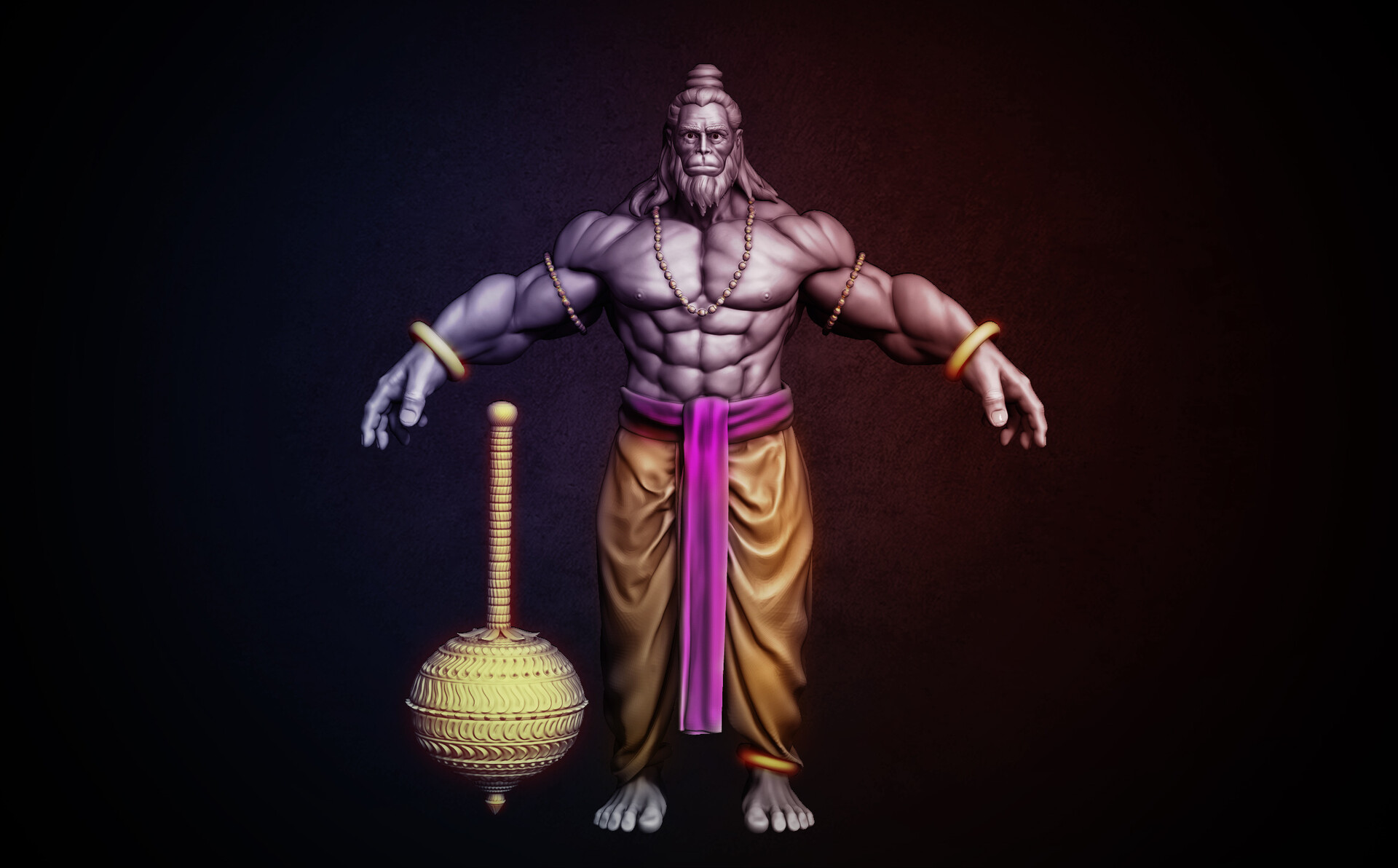 ArtStation - Lord Hanuman WIP