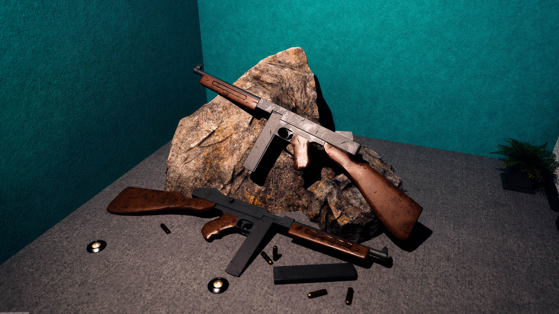 ArtStation - [Level Art - My 3D model] WW2 Thompson - RayTraced render