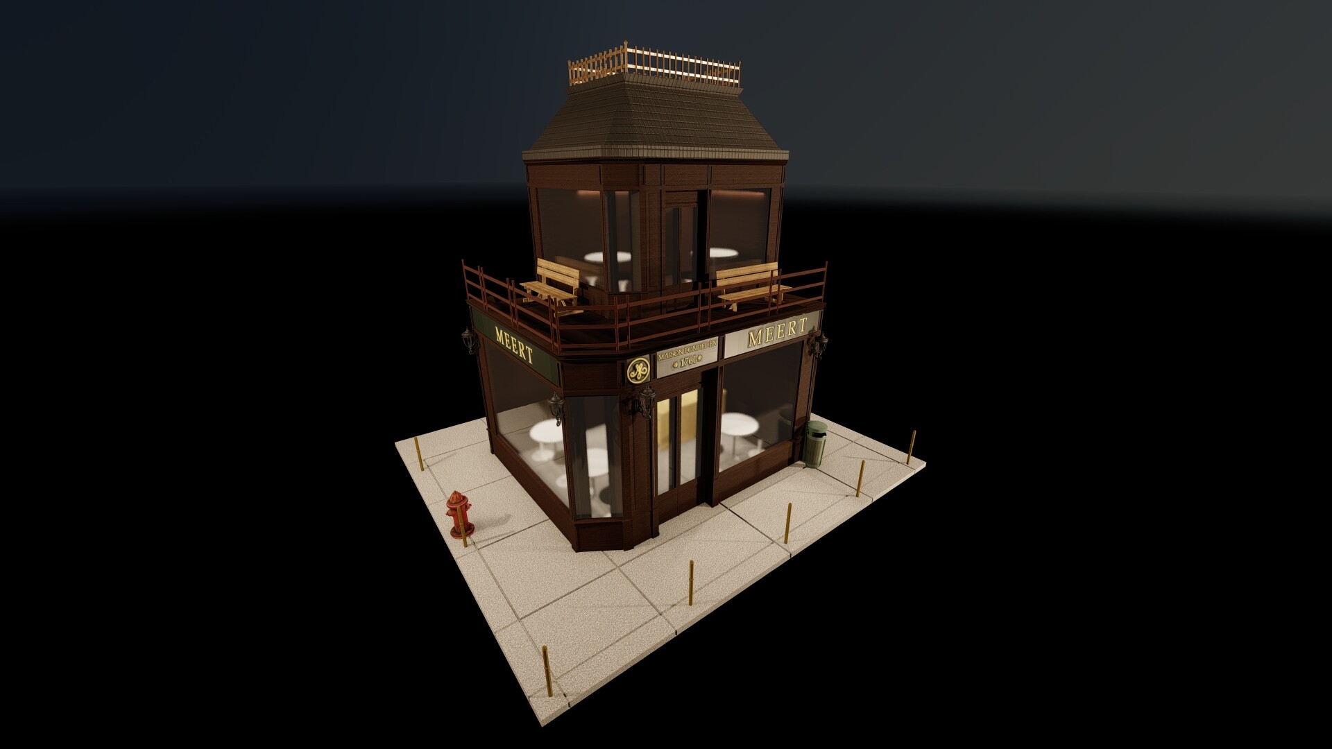 ArtStation - Low poly storefront 3D model