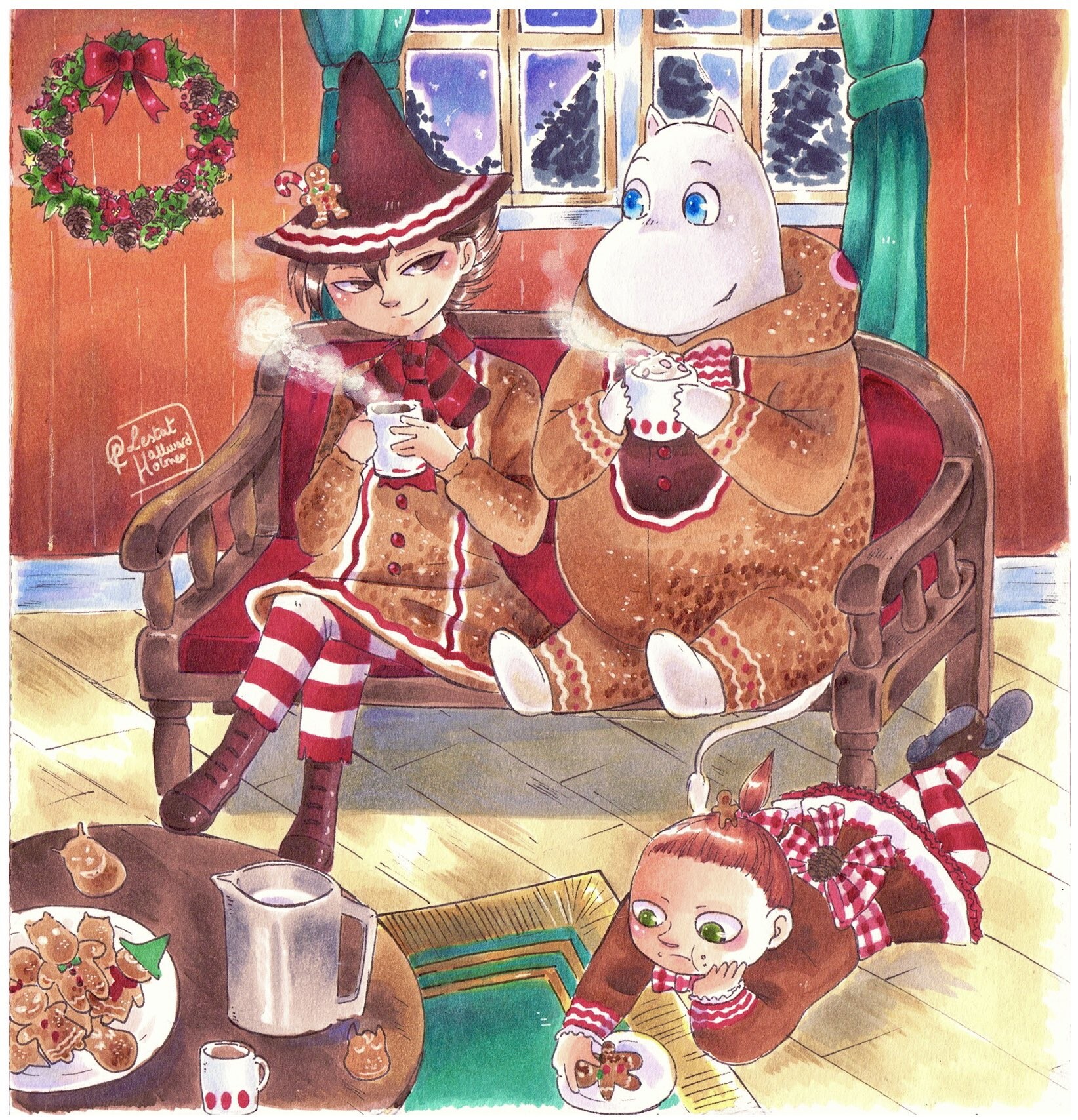 ArtStation - Moomin cozy christmas fanart