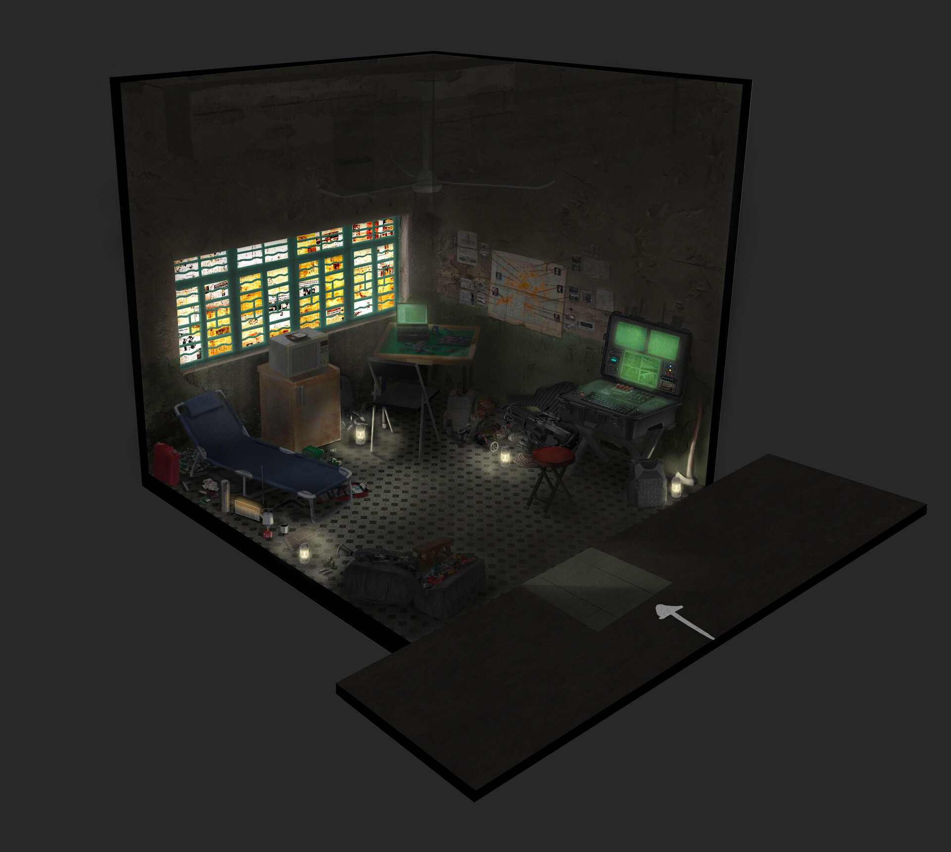 ArtStation - Temporary Secret Hideout - Hong Kong Old Apartment