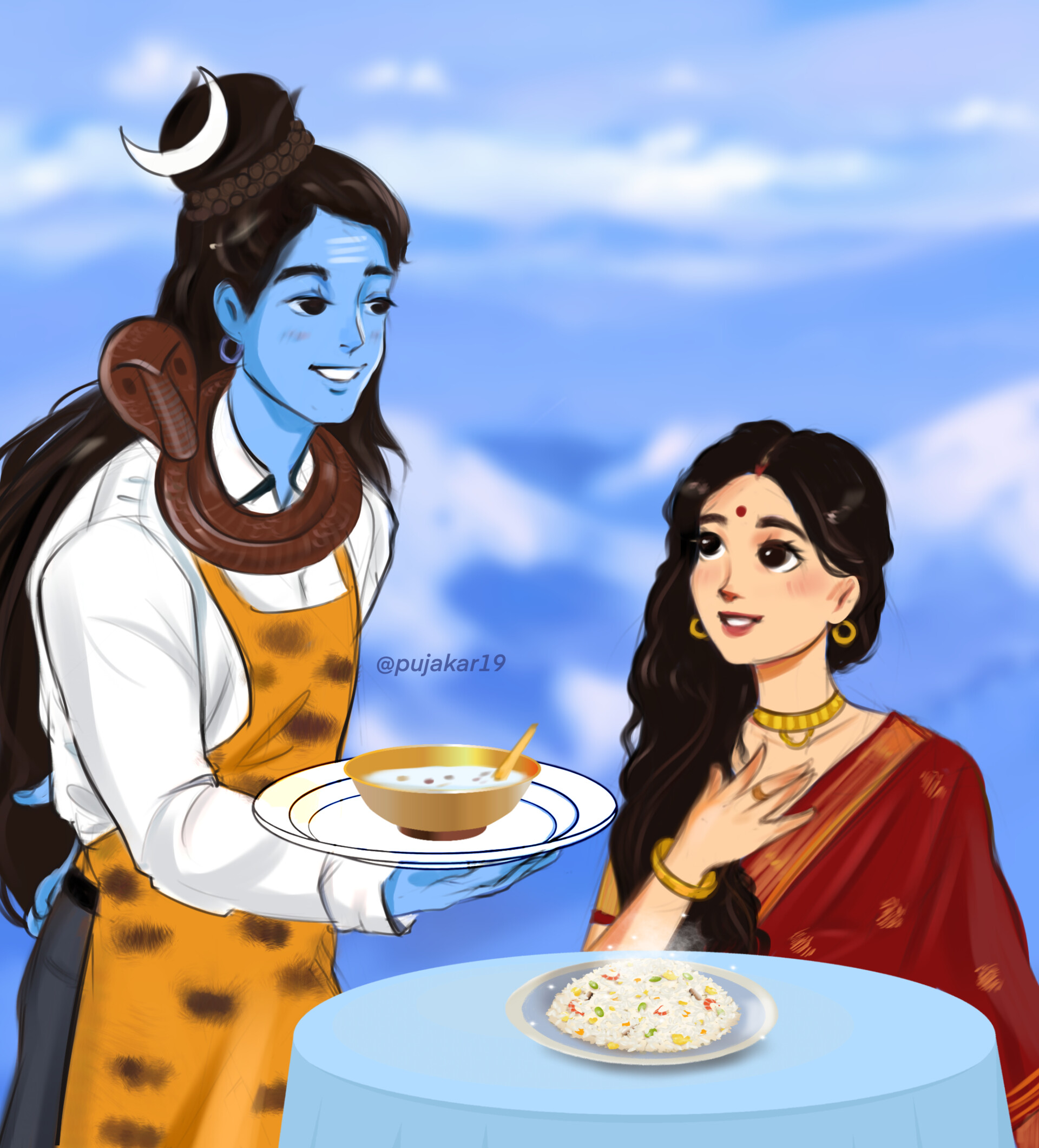 ArtStation - Shiva-Parvati's Wedding Anniversary