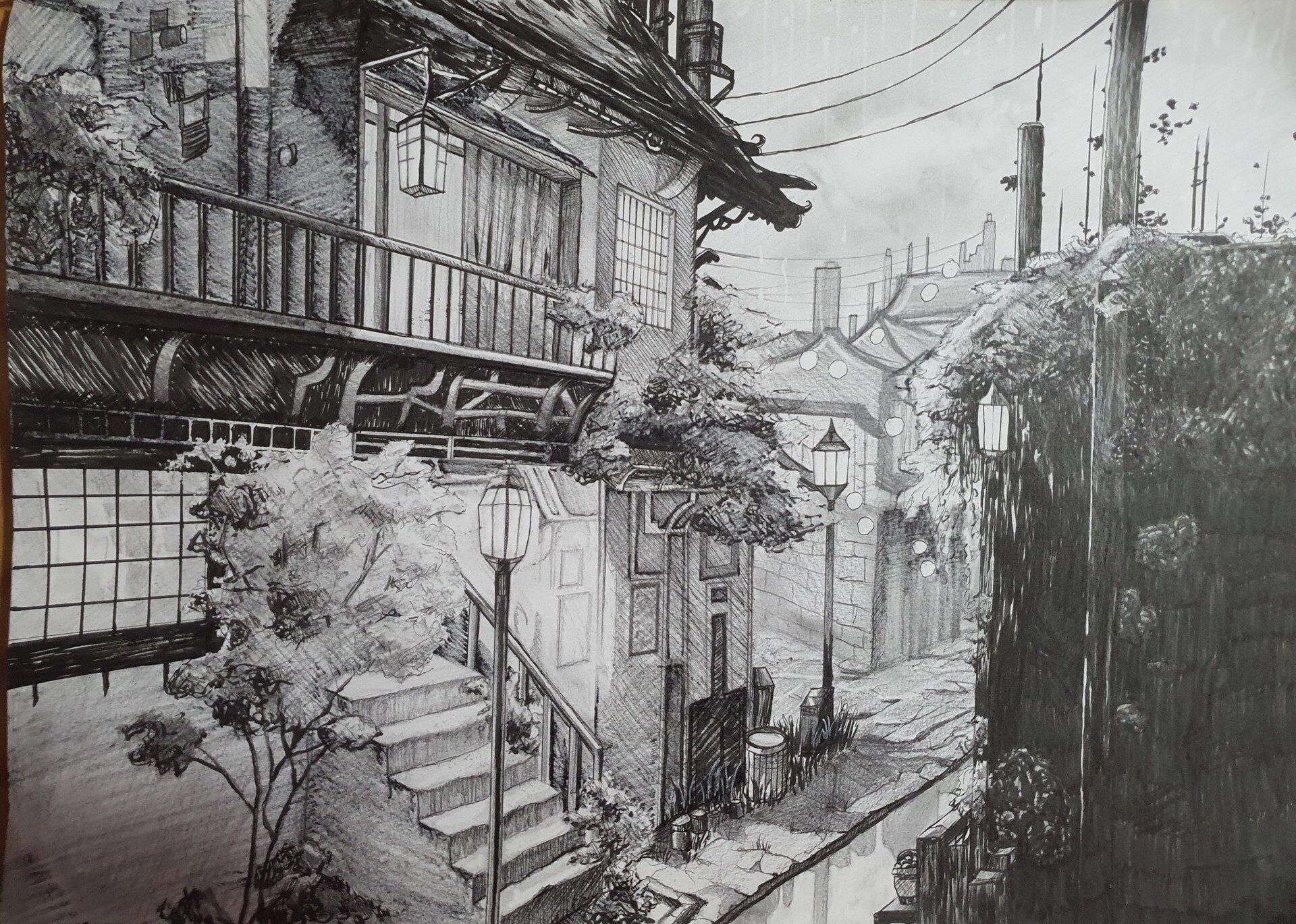 ArtStation - CA3 Imaginary Town Drawing