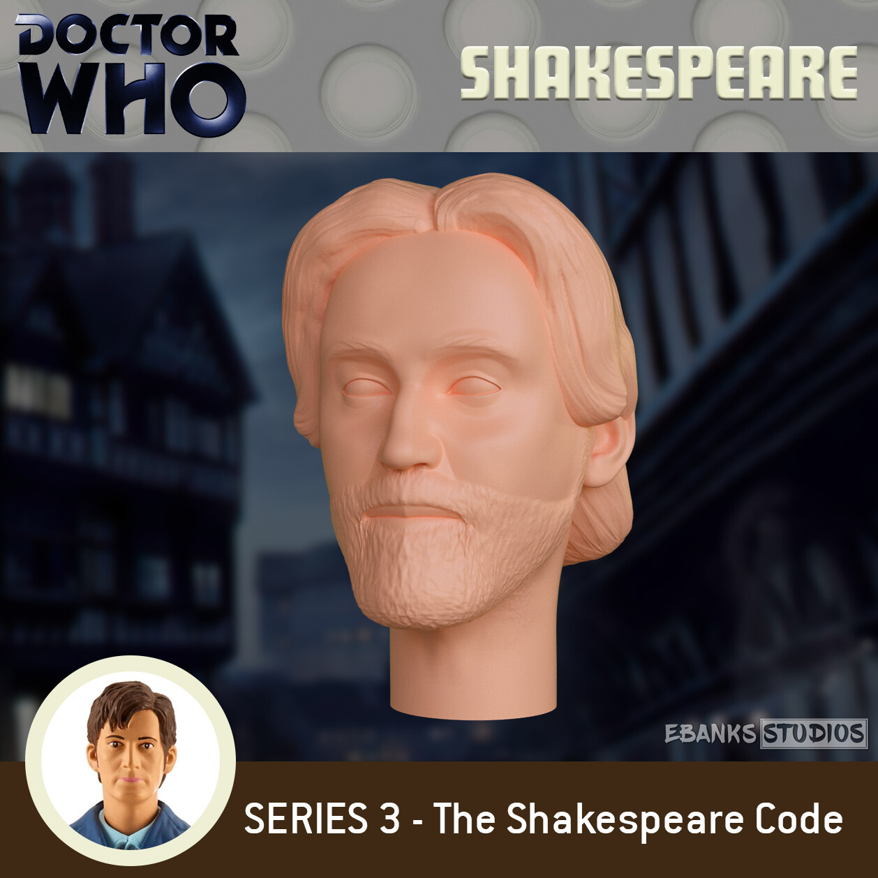 ArtStation - William Shakespeare Custom Doctor Who Figure Head