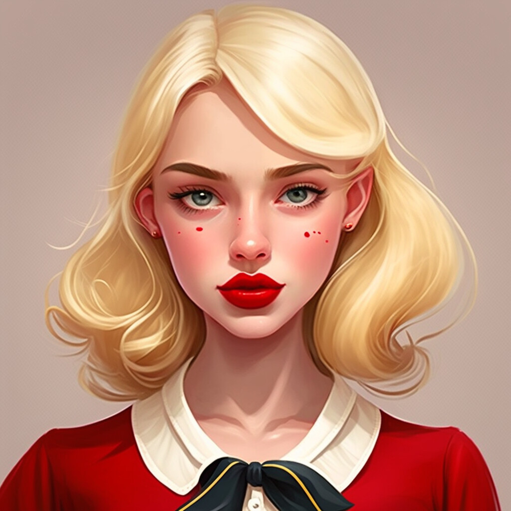 HACER TOPBAŞ - Red Lips - Blonde Woman Characters