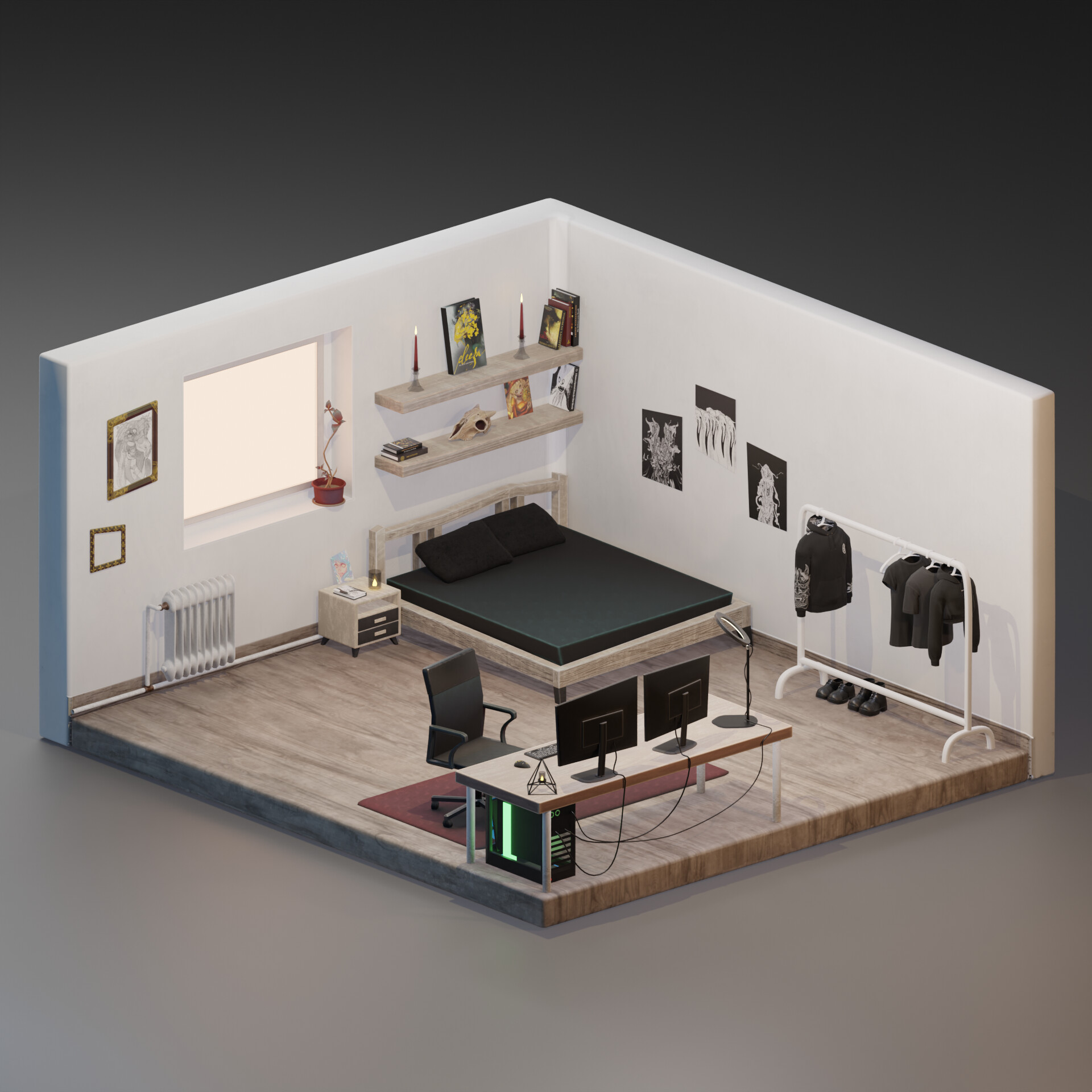 ArtStation - Aesthetic Isometric Room