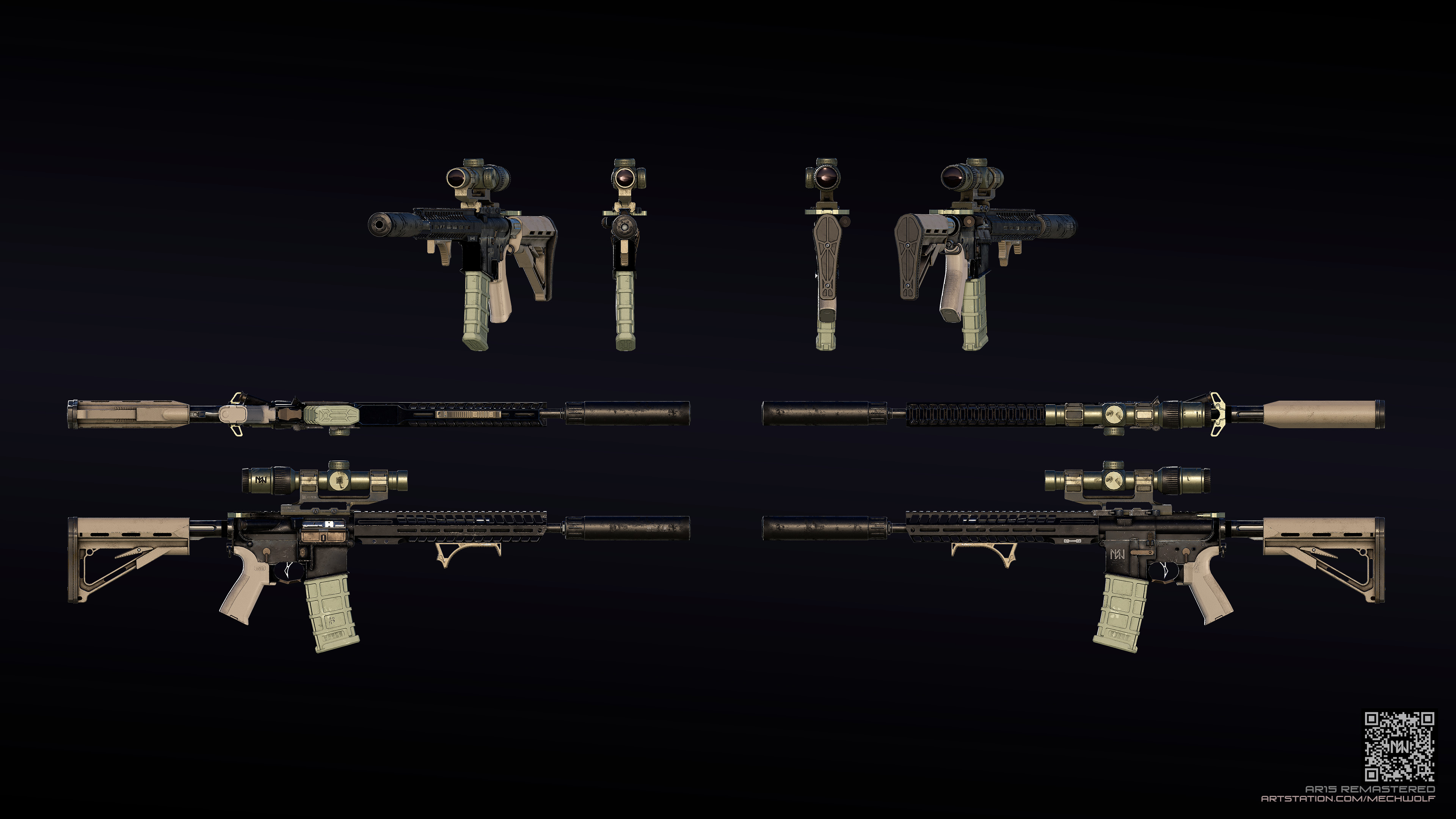 Art of Alex Puh - AR15 / M4 Carbine Modular Rifle Game Ready